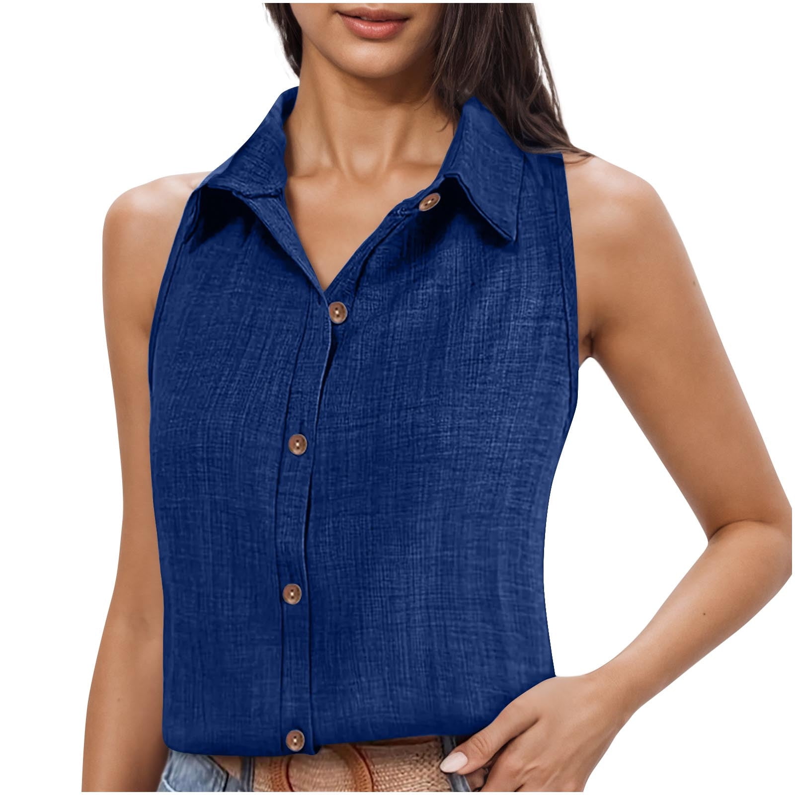 Elvqul Linen Tank Tops for Women Sleeveless Fashion Under $10 Juniors ...