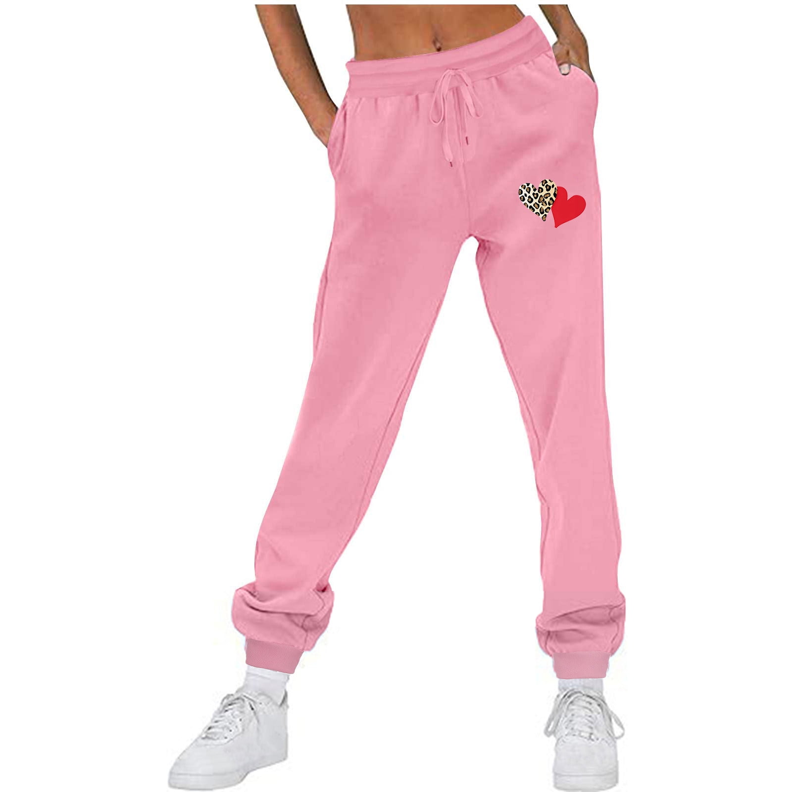 Elvqul Long Pants for Women with Pockets Elastic Waist Sweatpants ...