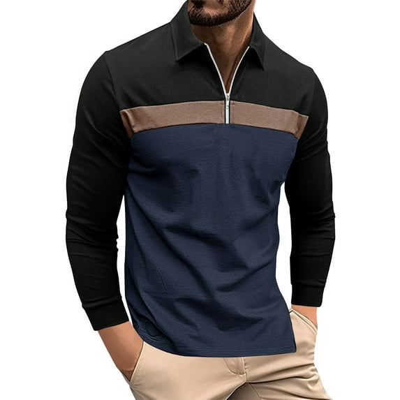 Elvqul Men's Quarter Zip Plaid Cotton Comfortable Pullover Long Sleeve ...