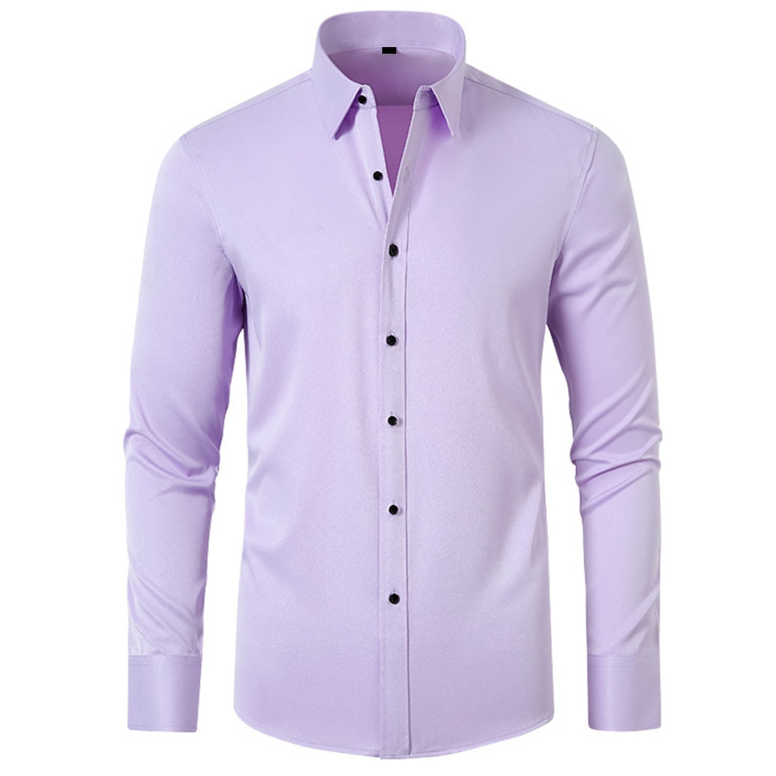 Elvqul Men's and Big Men's Long Sleeve Shirts Button up Hot Pink Cotton ...