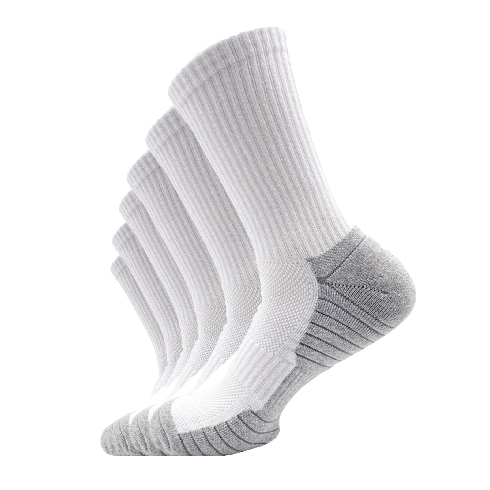 Elvqul Mens Athletic Socks Clearance Plain White Compression Socks 6 ...