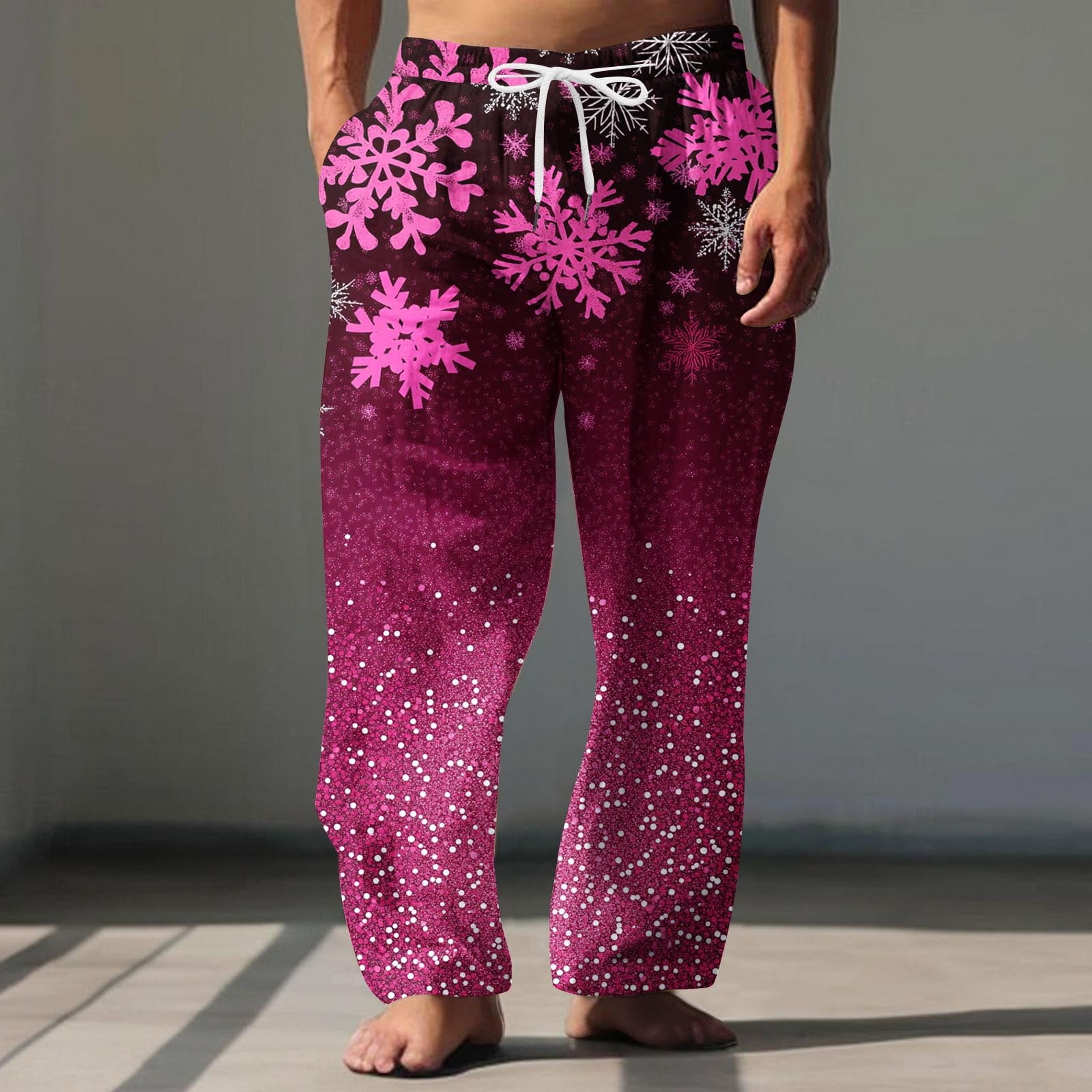 Elvqul Mens Graphics Pants Beach Vintage Pullover Outdoor Straight-Leg ...