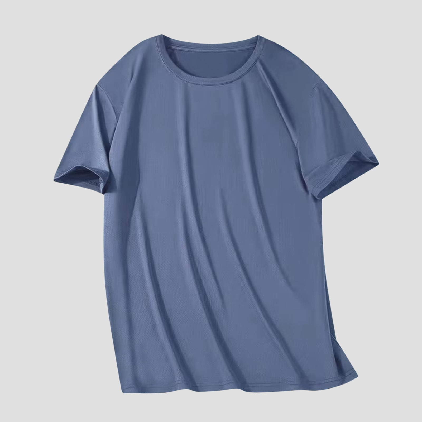 Vetsdori Mens Light Blue Shirts Short Sleeve Pullover Stretch Crew Neck ...