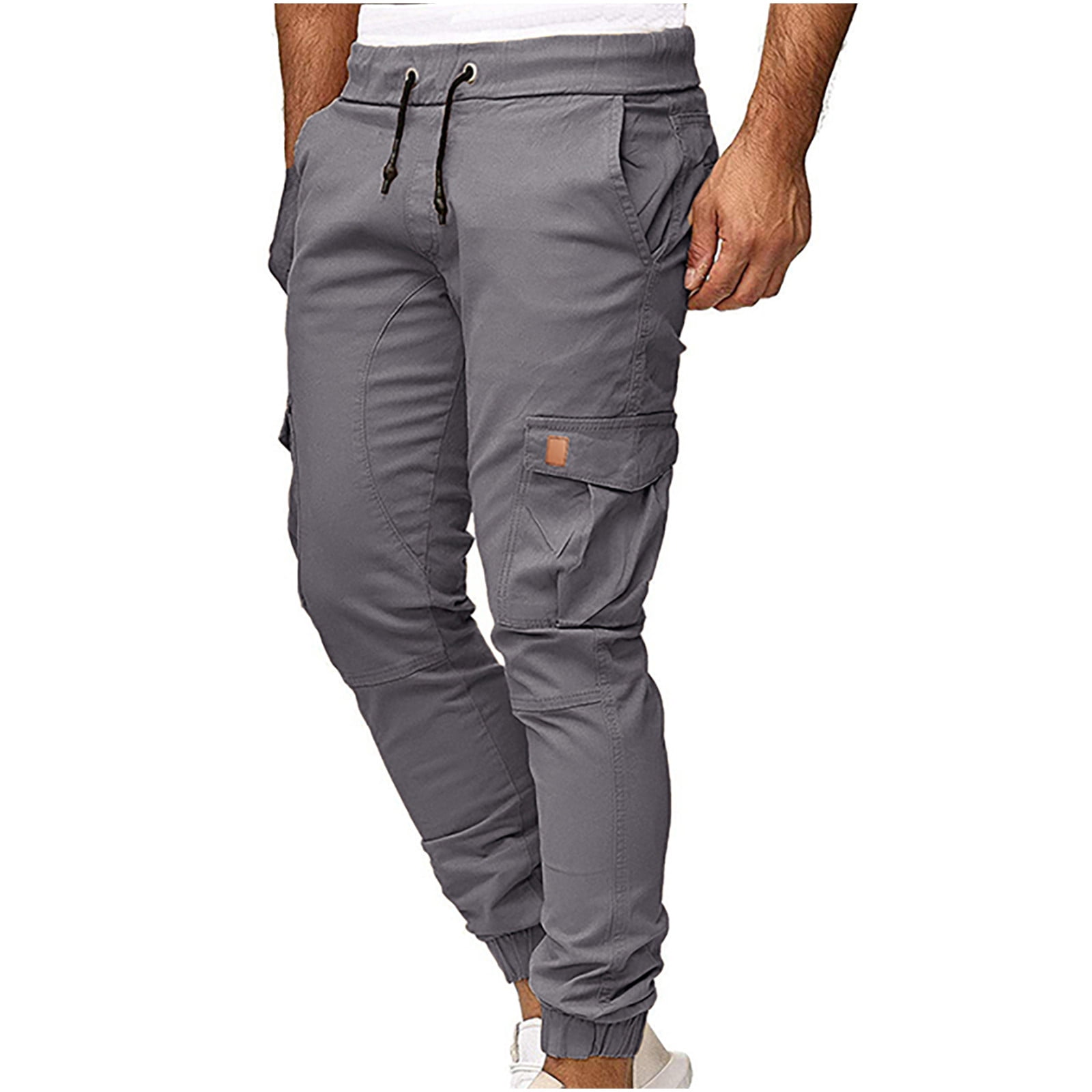 Elvqul Mens Multi-Pocket Pants Slim Fit Athleic Pullover Daily Slim-Leg ...
