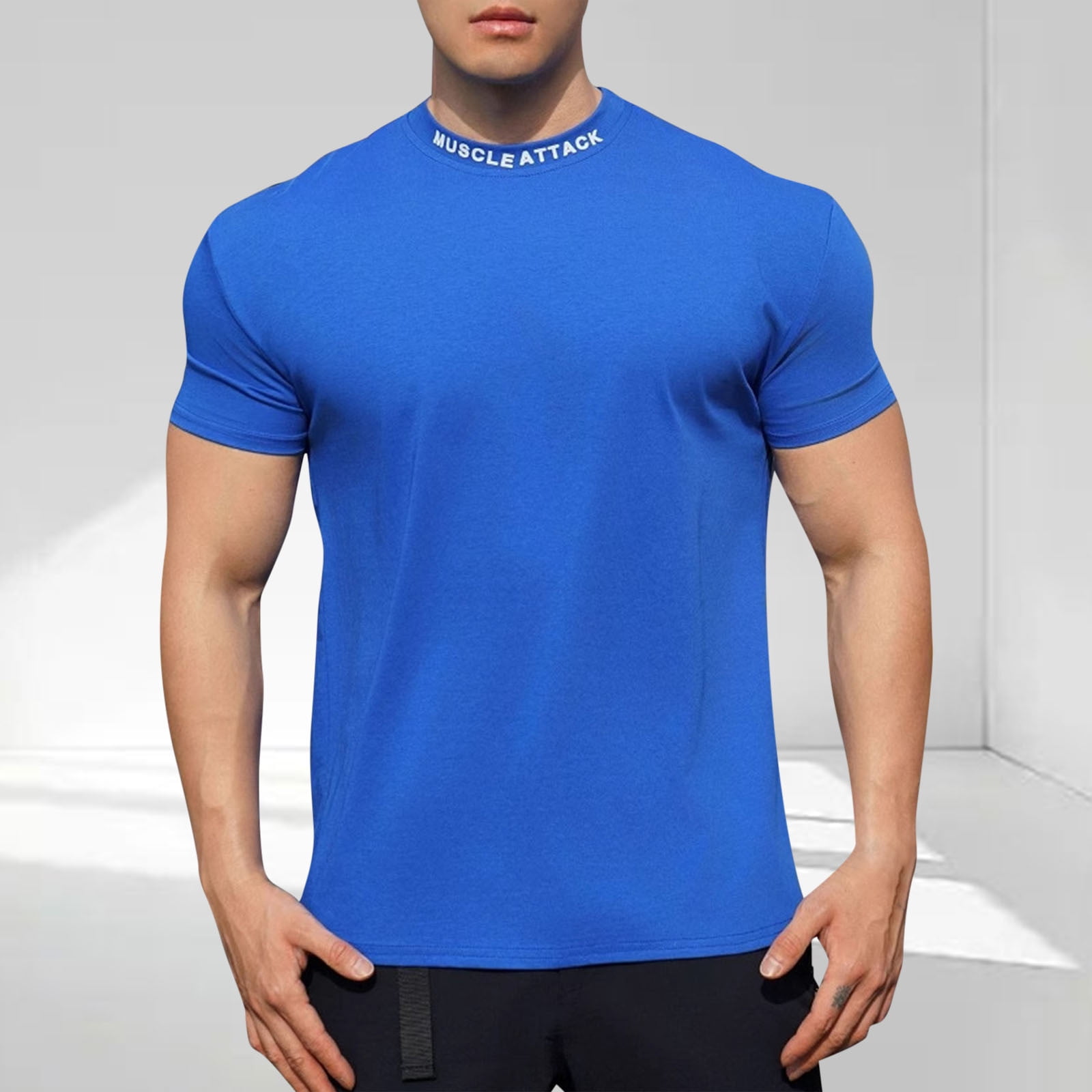 Elvqul Mens Short Sleeve T-Shirts Breathable Fashion Pull on Summer ...