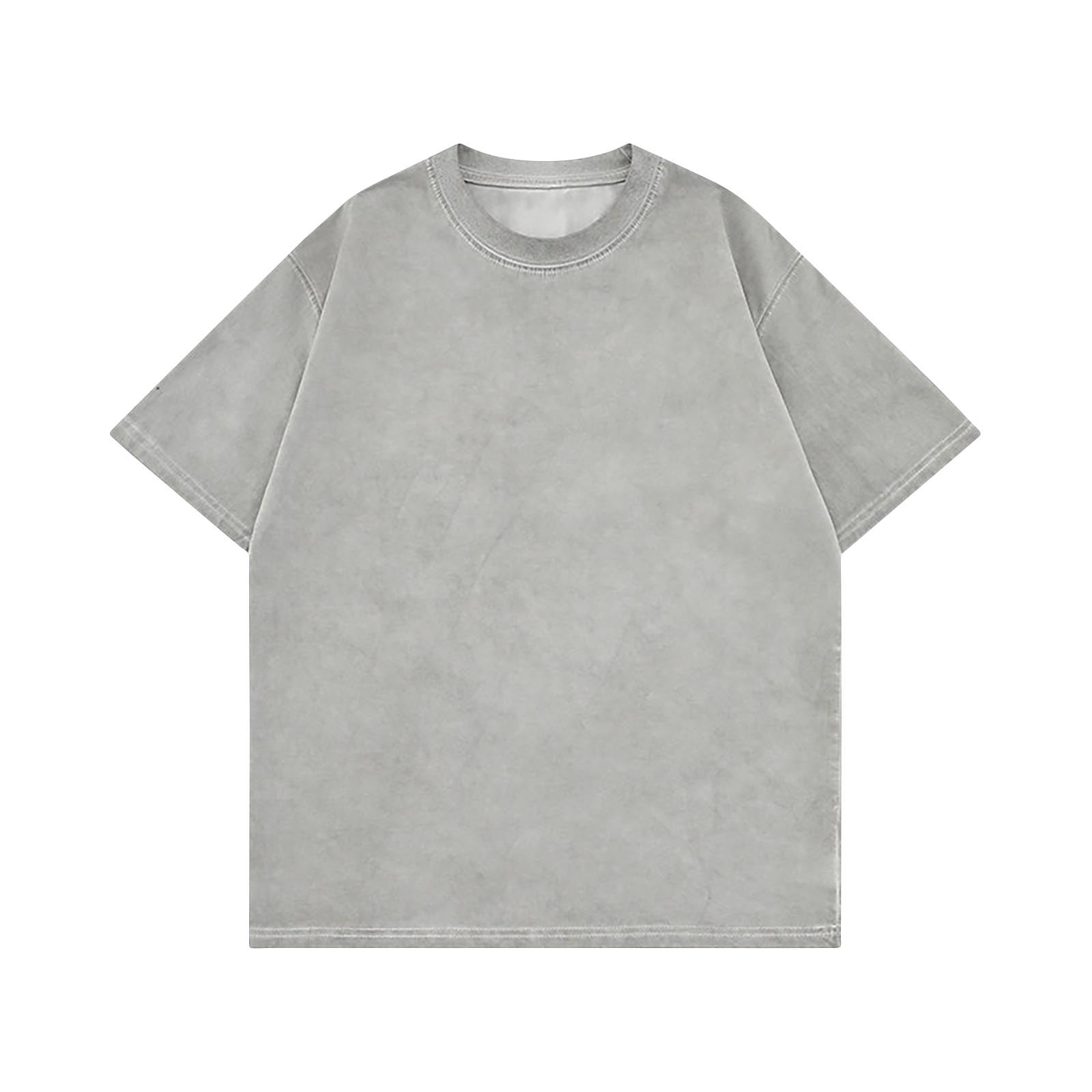 Vetsdori Mens Silver T-Shirts Short Sleeve Vintage Pull On Fashion Crew ...