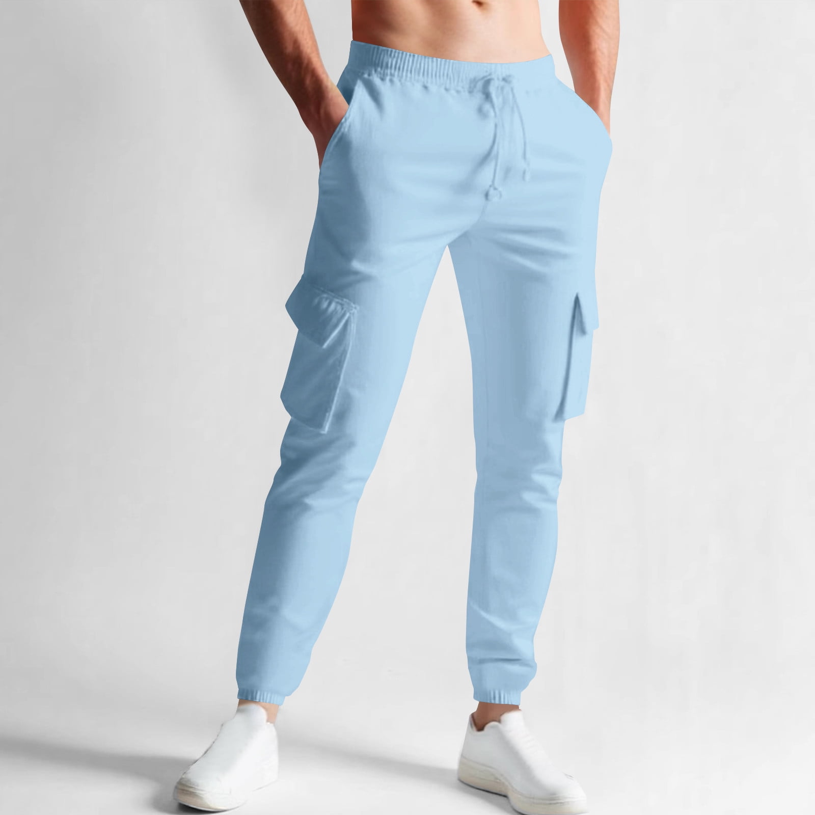 Elvqul Mens Slim Fit Cargo Pants Cargo Work Pullover Regular Multi ...
