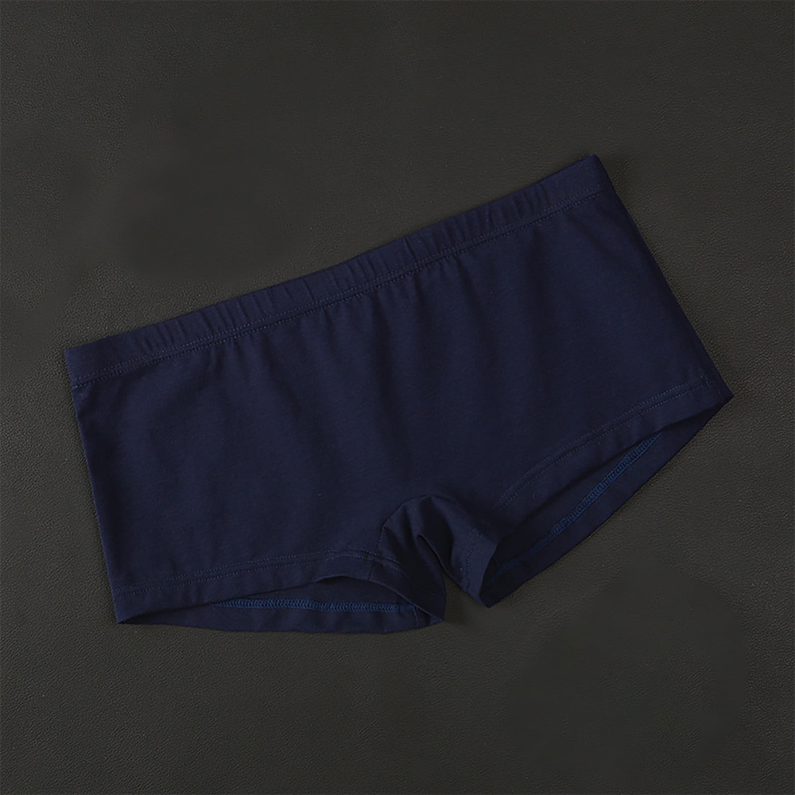 Elvqul Mens Soft Underwear Boxers Pull-On Solid Dark Blue Elastic ...