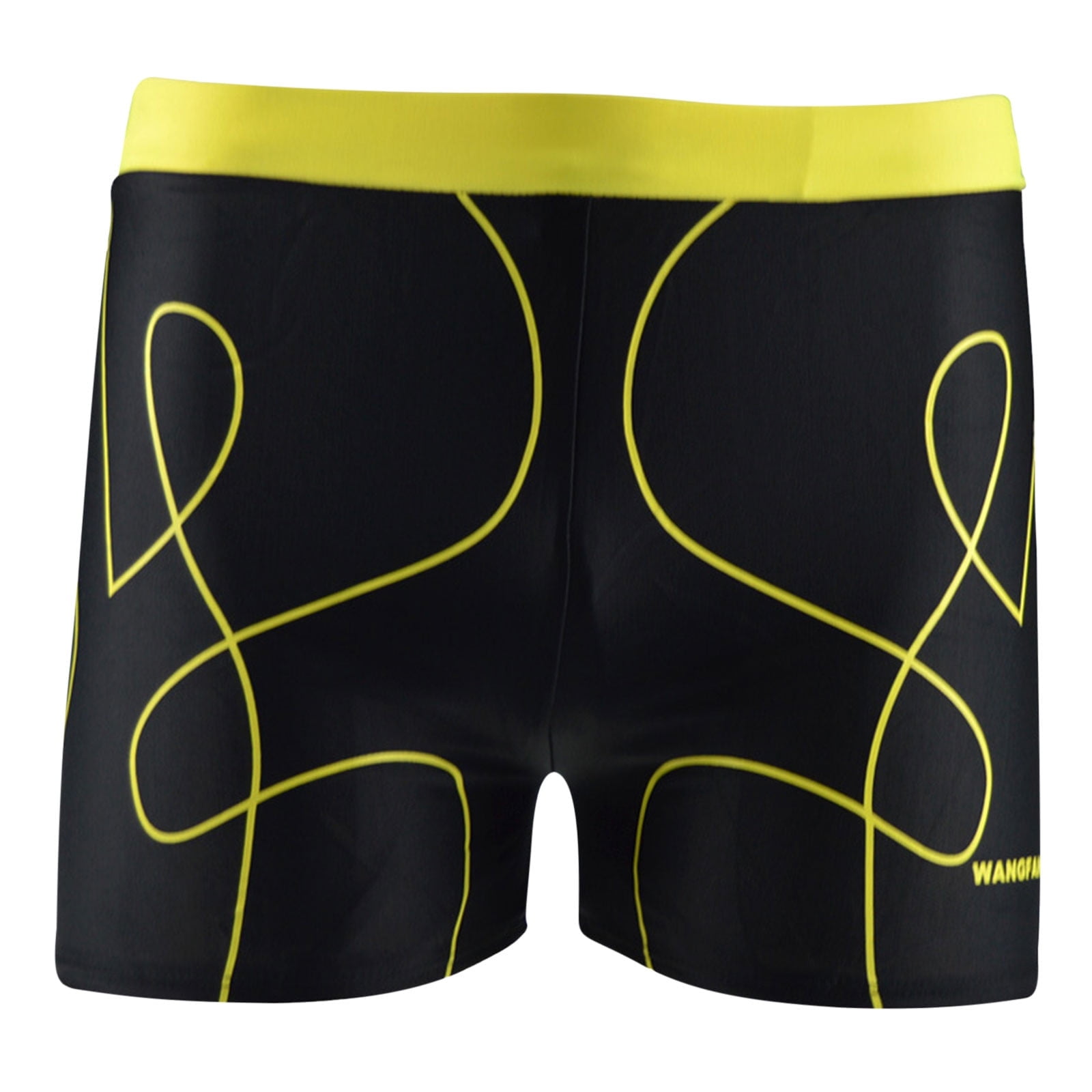 Elvqul Mens Swim Trunks Beach Stretch Gym Shorts Swim Yellow Swimwear ...