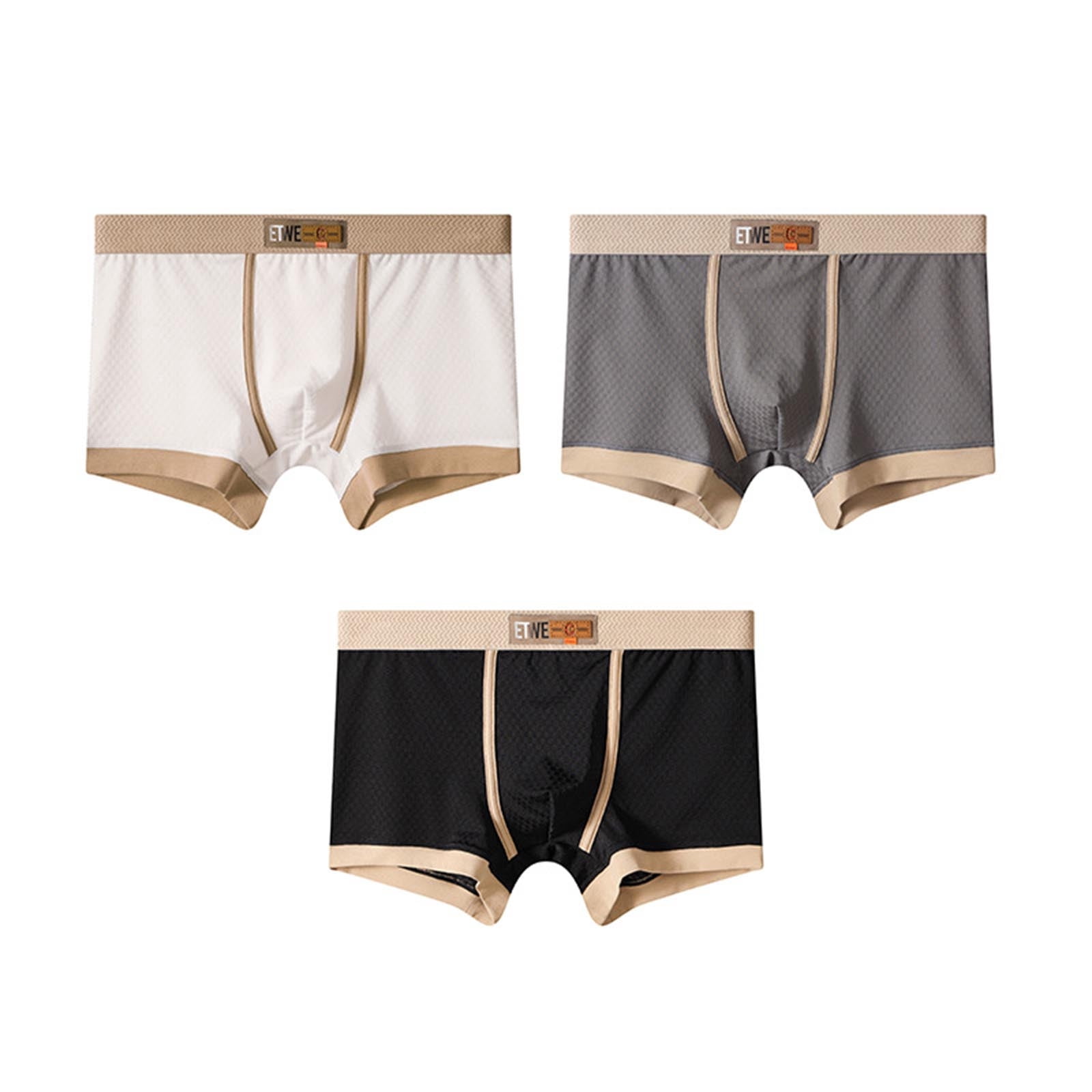 Elvqul Multipack Underwear for Men Hombre Gray Soft Boxer Briefs Mens ...