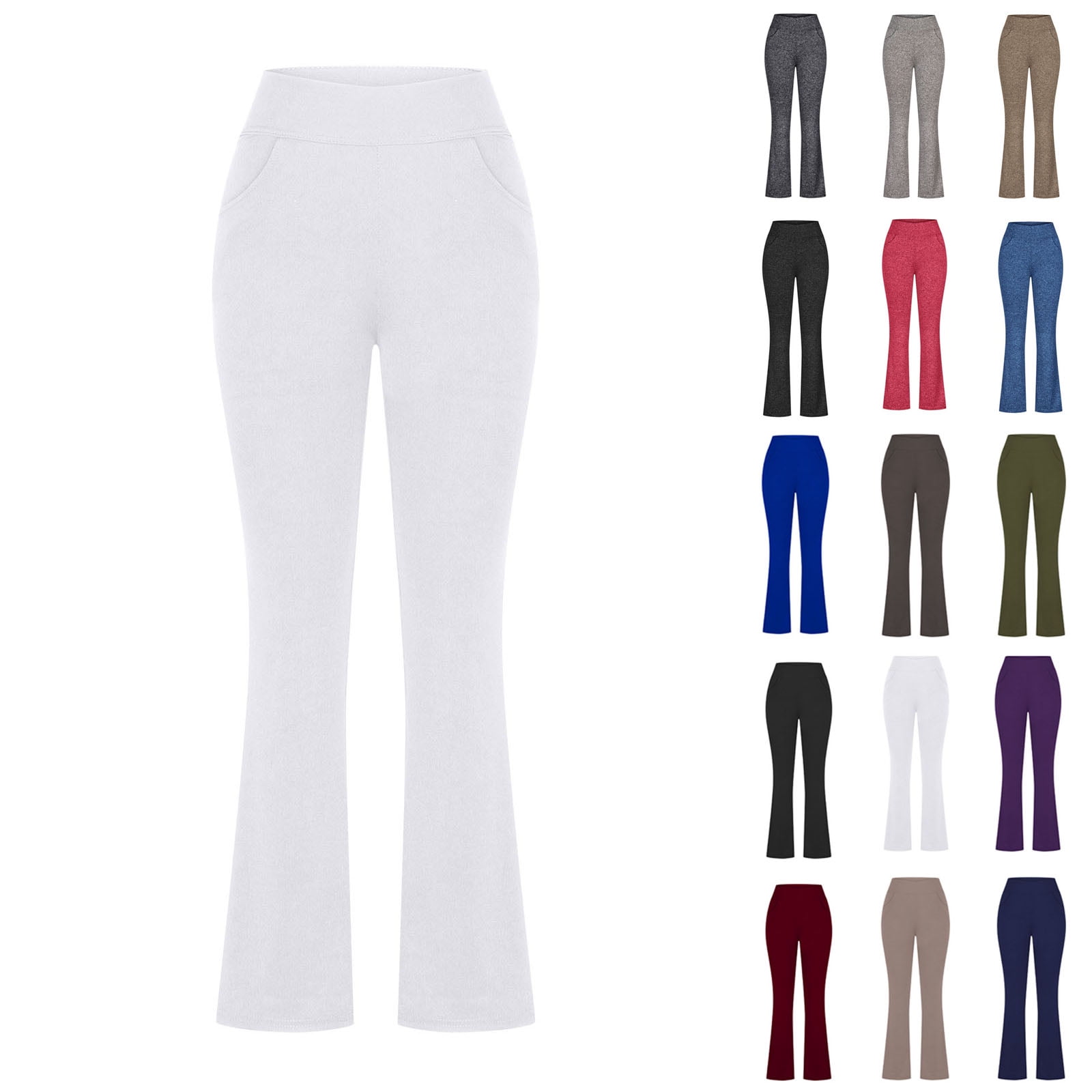 Elvqul Pants for Women Plus Size Clearance Pull on High Waisted Sports ...
