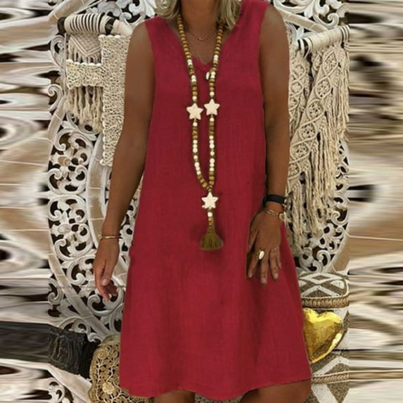 Elvqul Plus Size Dresses for Women V Neck Midi Gown Pleated Elegant ...