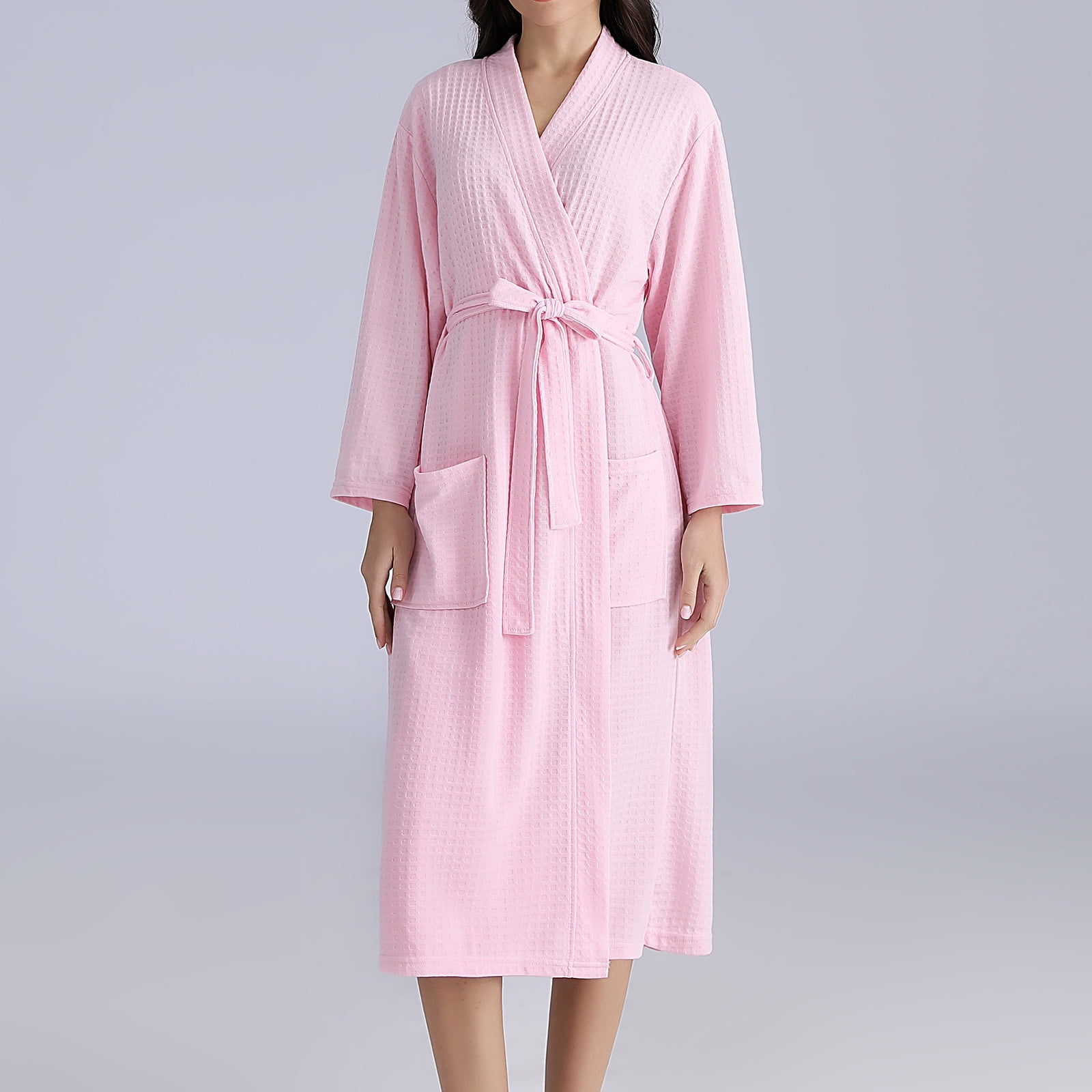 Elvqul Robes For Women Plus Size Robes For Women Sexy Couple Pockets Long Warm Winter Pink