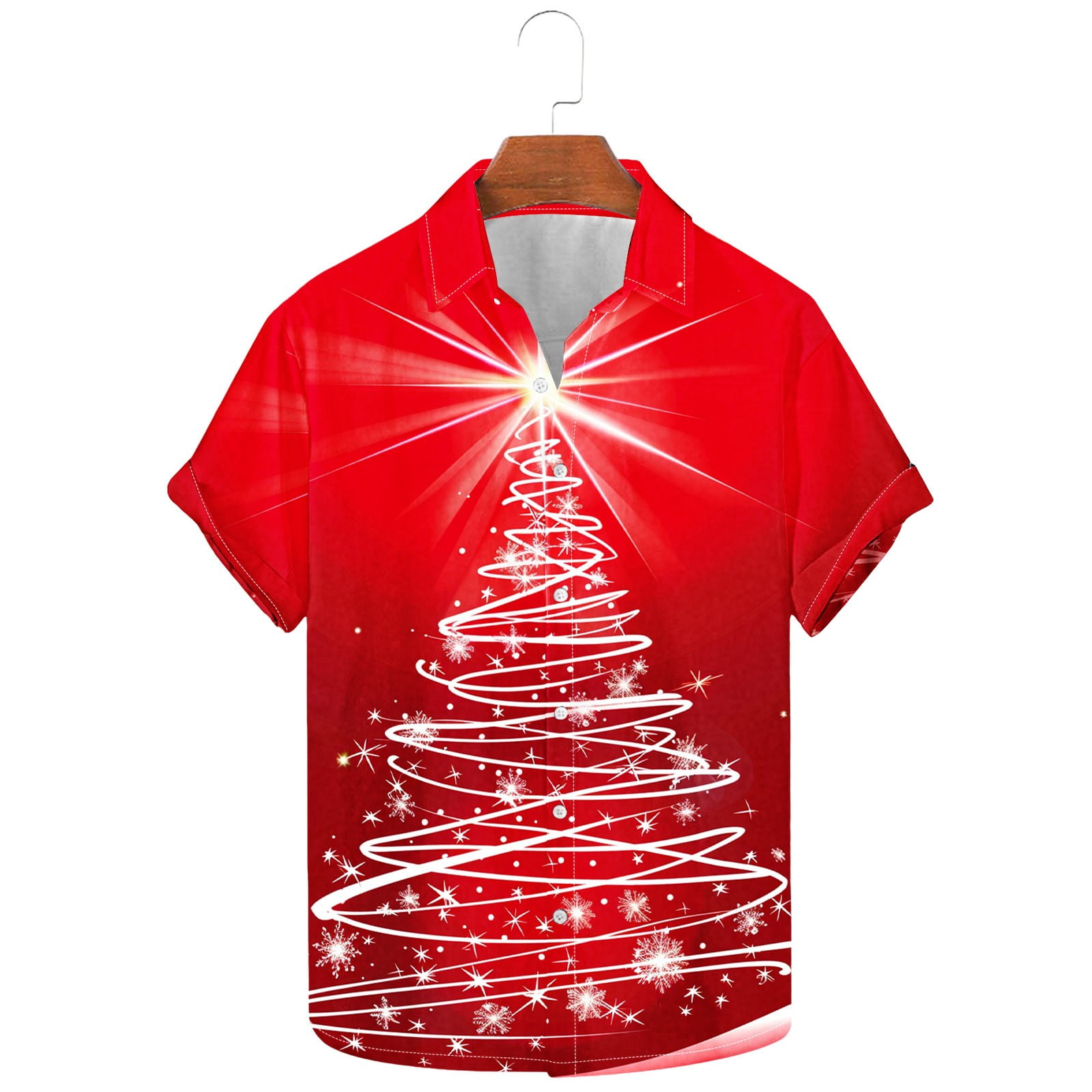 Elvqul Shirts for Men Christmas Button up Graphic Ugly Dressy Mens ...