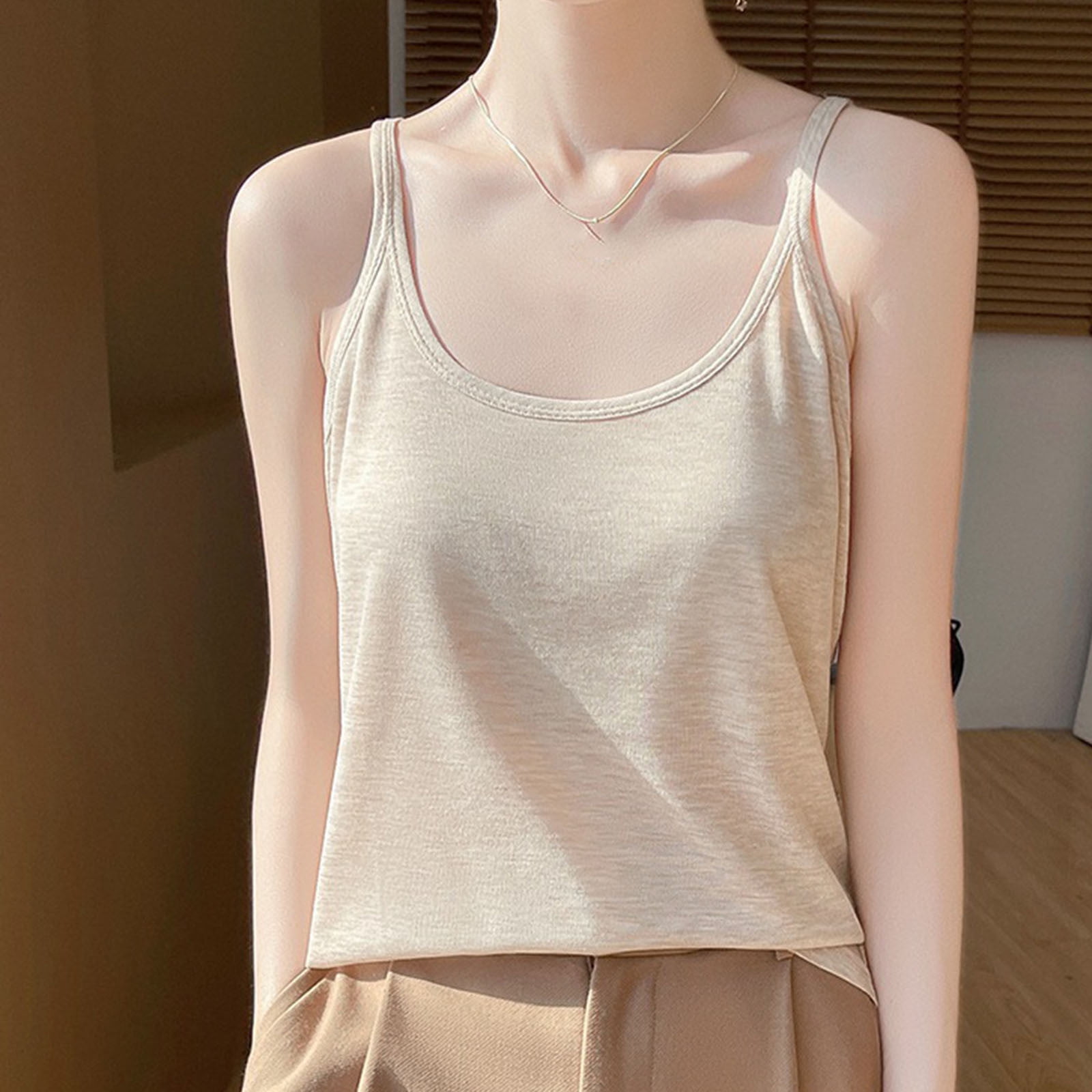 Elvqul Sleeveless Tank Tops for Women Round Neck Womens Camisole Plus ...