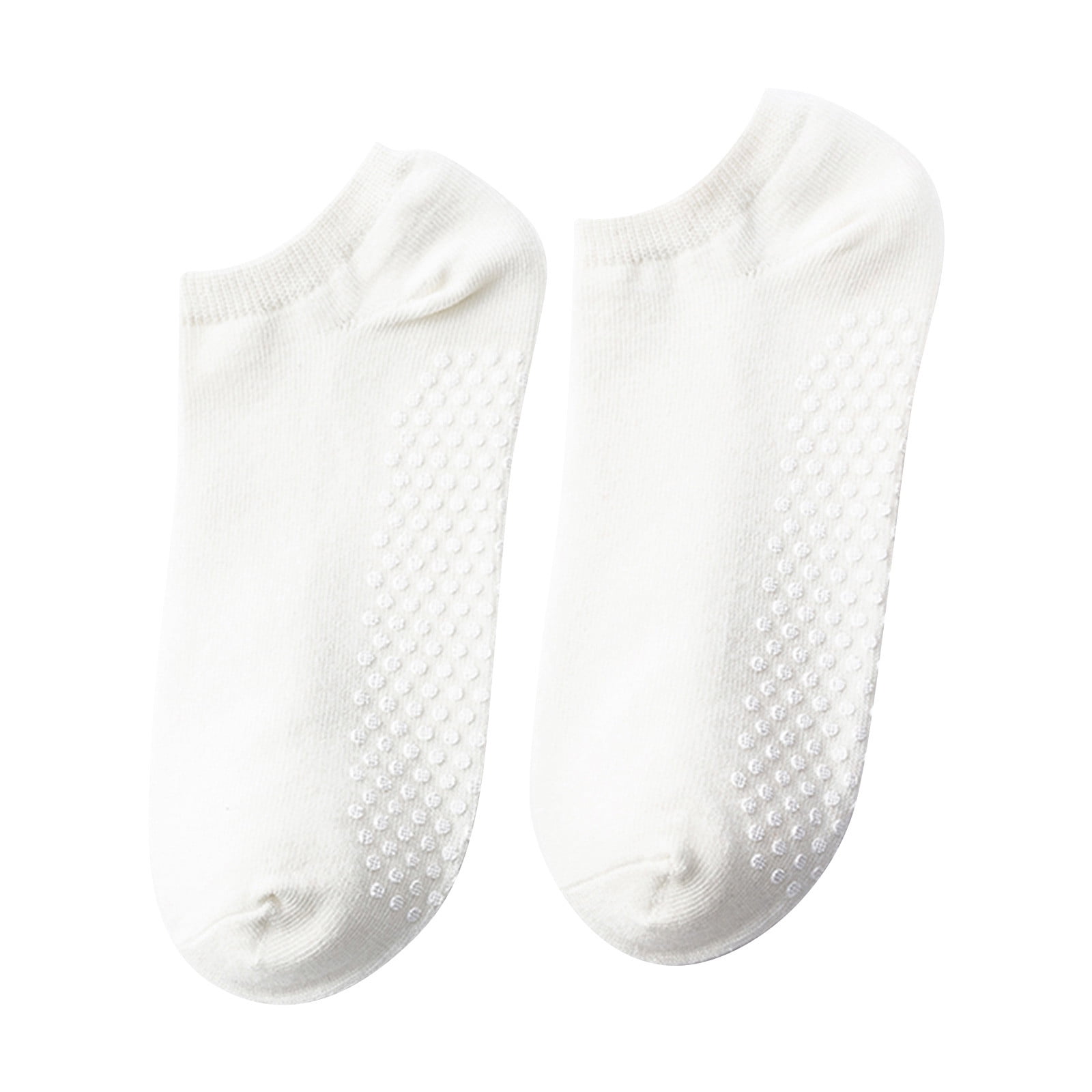 Elvqul Socks for Women No Show Low Cut Soft Solid Cotton Beige Yoga Non ...