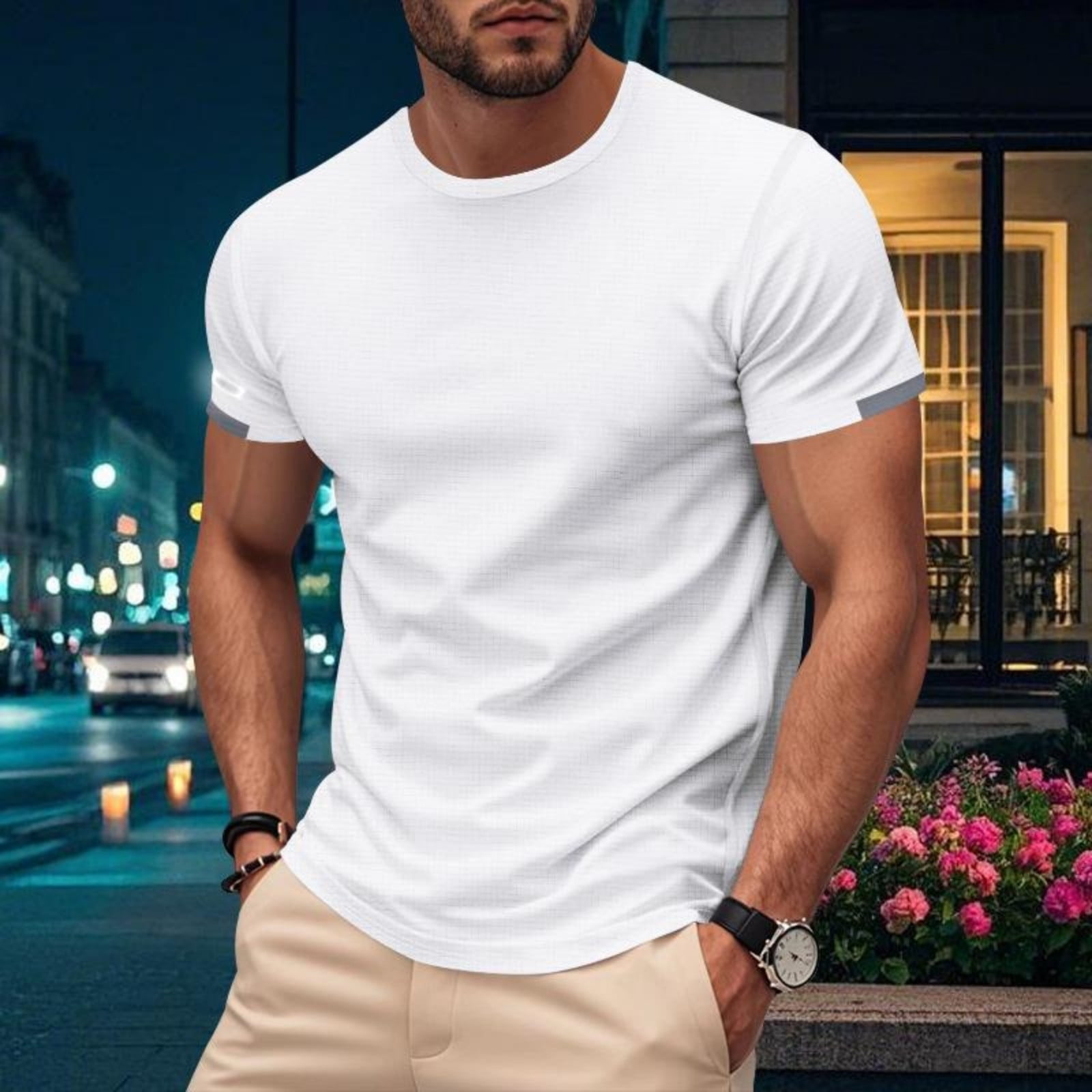 Elvqul Tee Shirts for Men Sports Under $10 White T-Shirts Gym Short ...