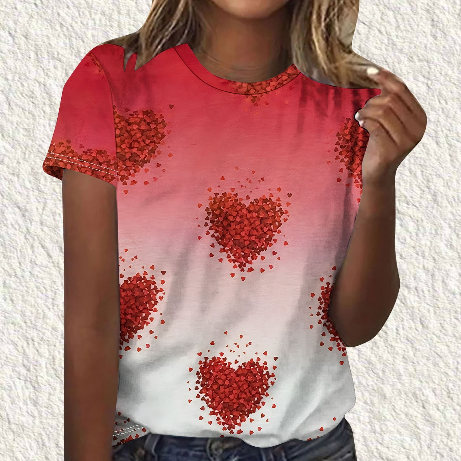 Elvqul Tops for Women Fashion Red Comfortable Blouses Clearance ...