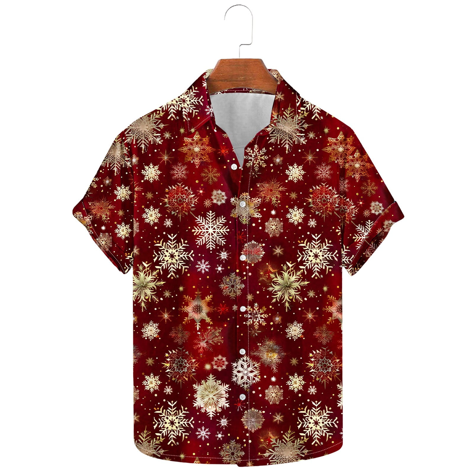 Elvqul Ugly Shirts for Men Christmas Button up Short Sleeve Print Mens ...