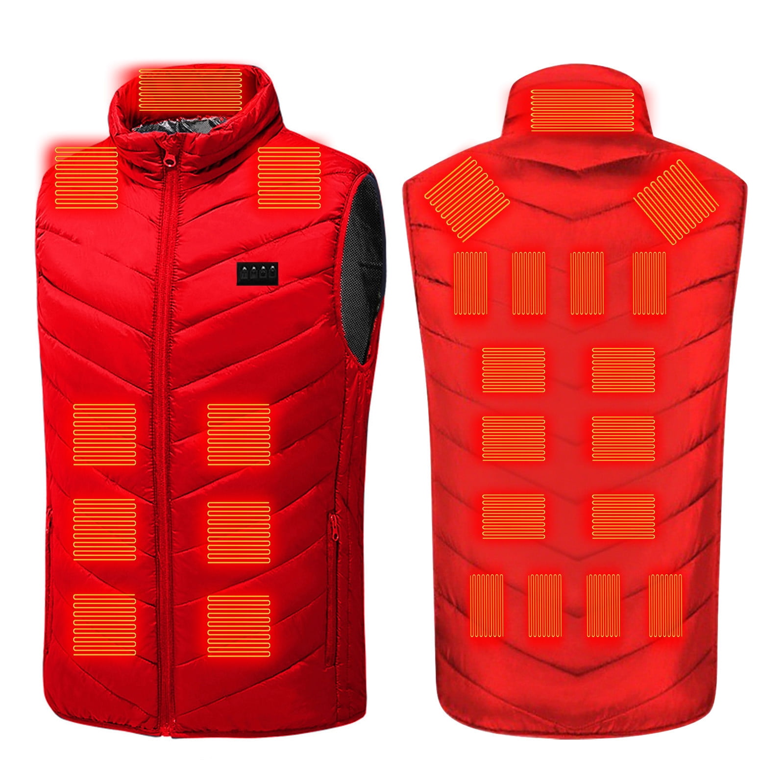 Elvqul Unisex Vests for Women Winter Quilted Jacket Heated Red Plus ...