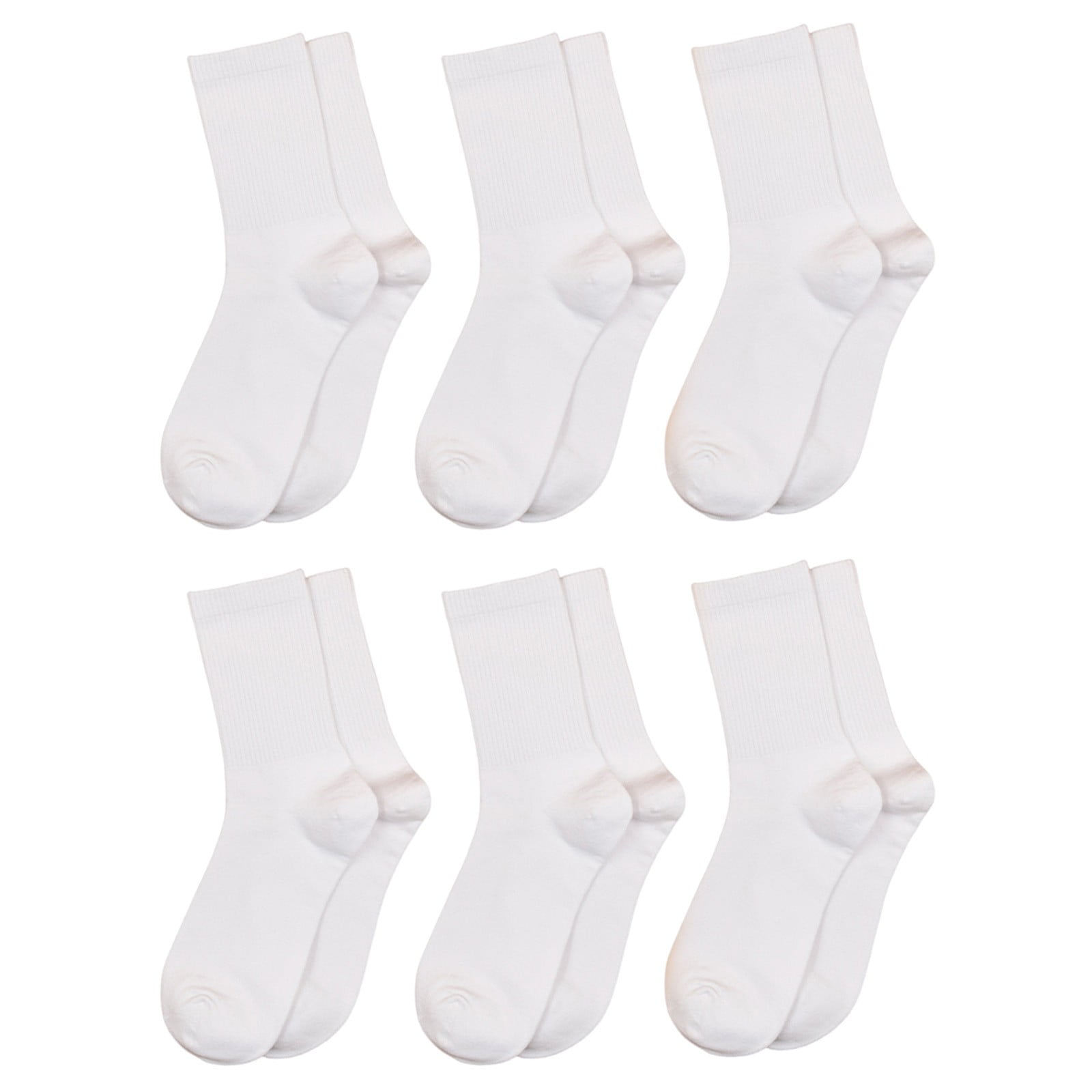 Elvqul White Socks for Men Cozy Solid Calf Cotton Basic Unisex Mens ...