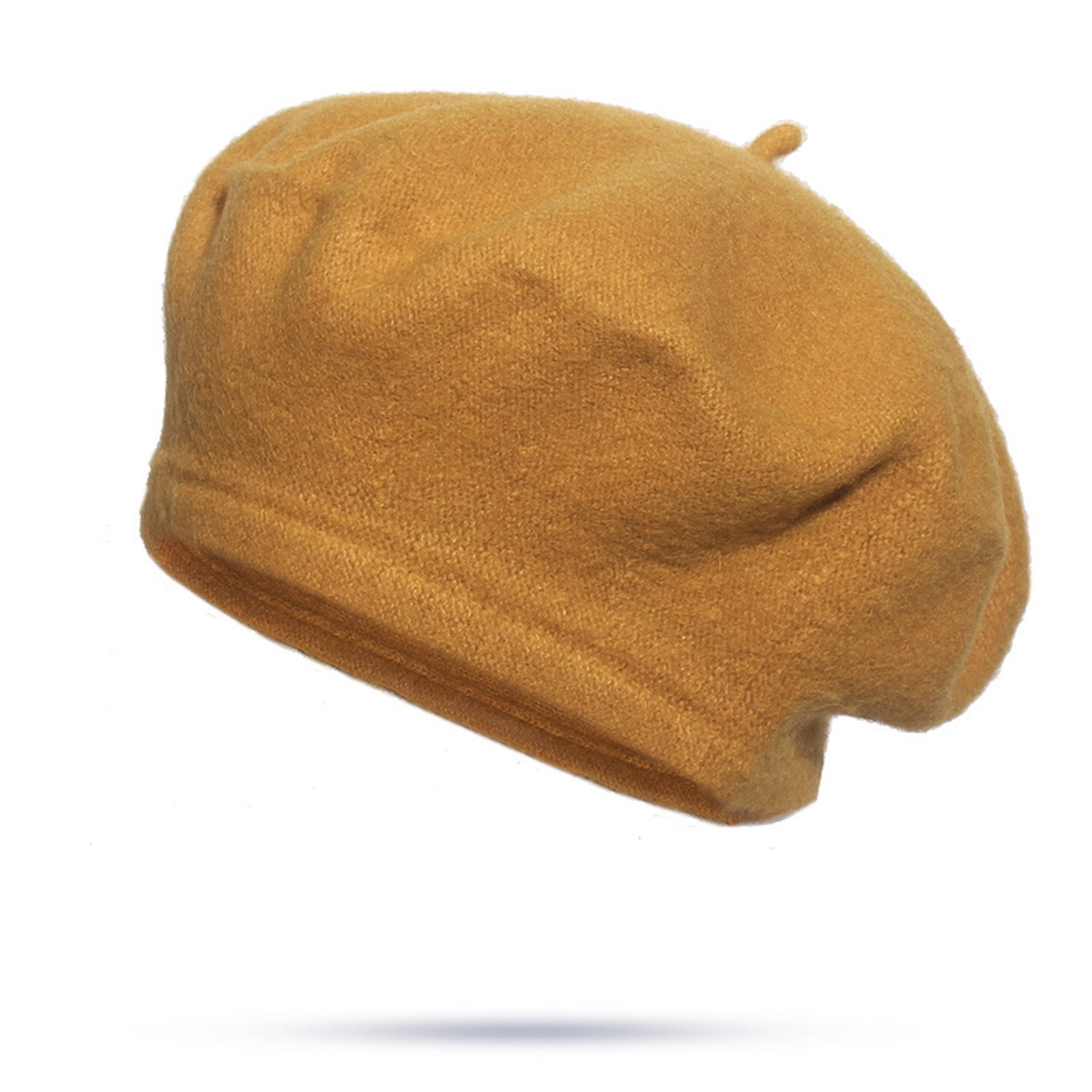 Elvqul Winter Womens Hat Beret Fleece Gold Solid Thick Cap Fashion ...