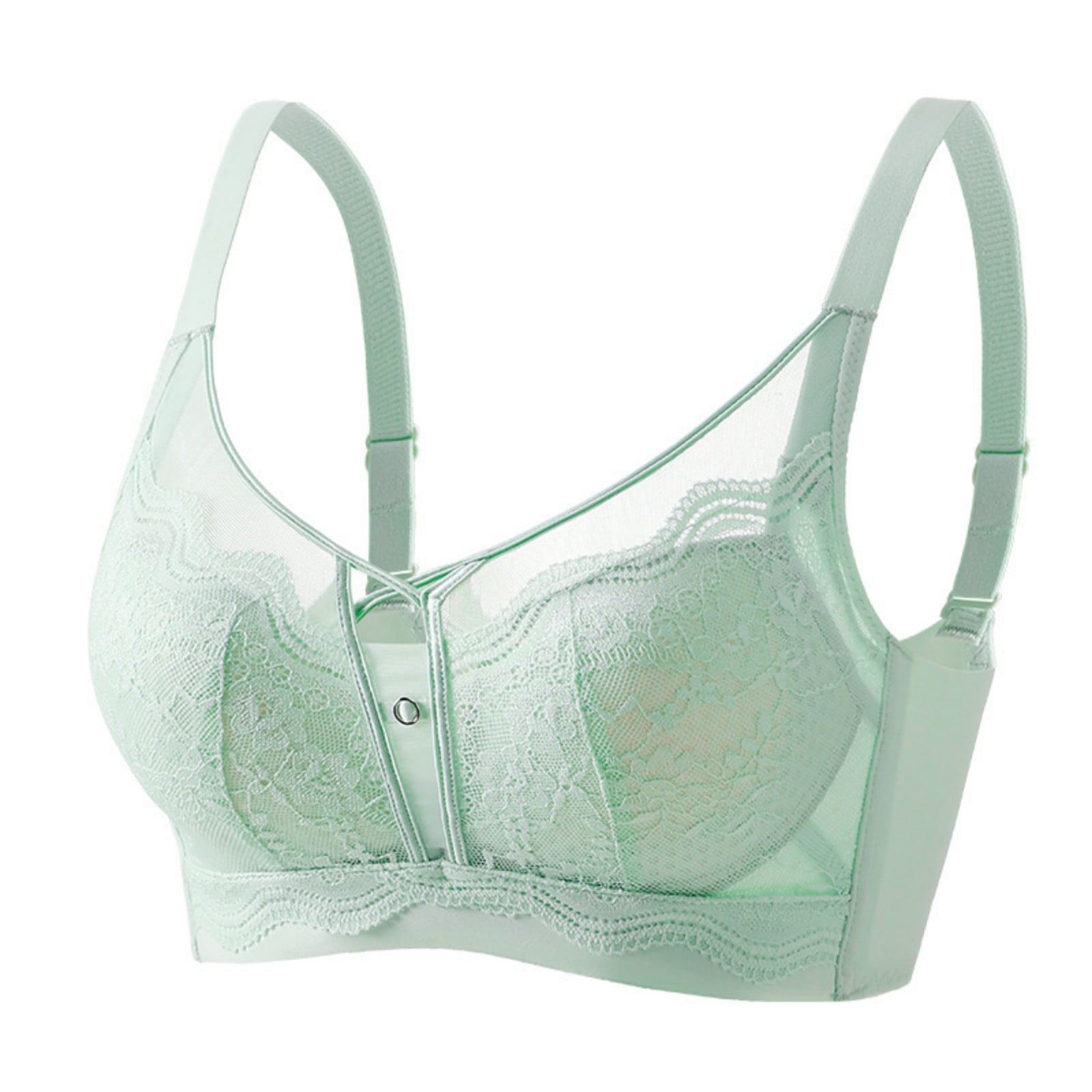 Elvqul Wire-Free Bras for Women Everyday Bra One Piece Adjustable Solid ...