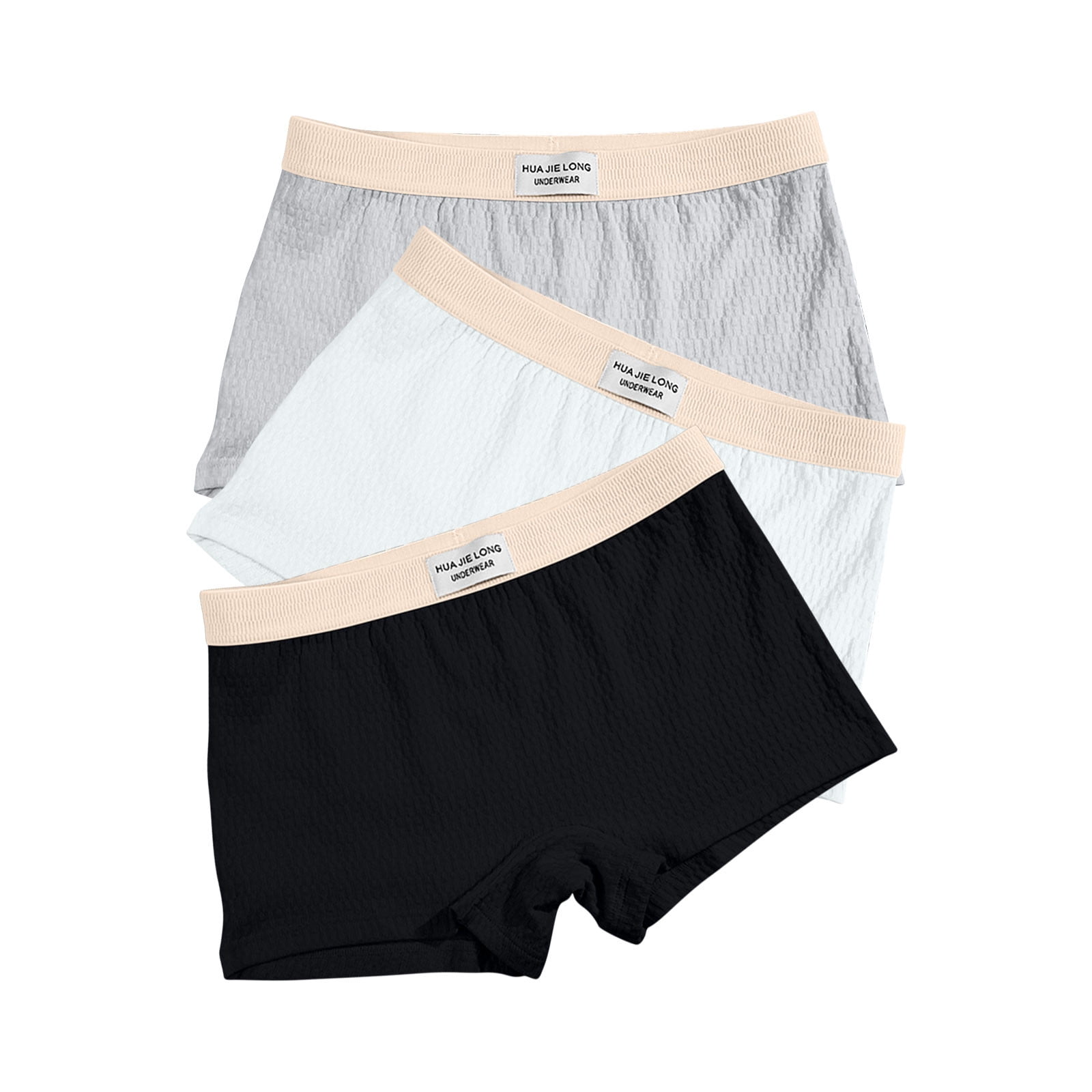 Elvqul Womens Boyshorts Underwear Elastic Briefs Cotton 3 Pack Dark ...