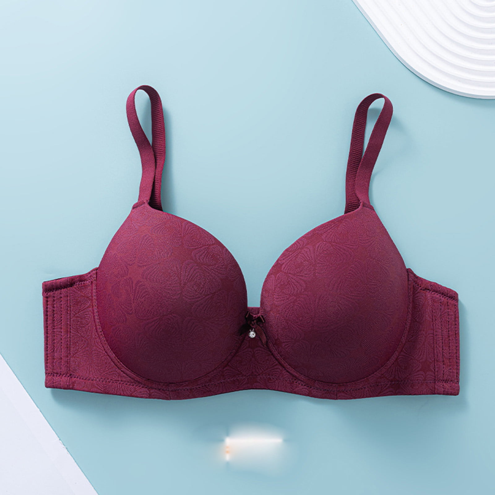 Elvqul Womens Bras Solid Underwear Red Nylon Bras - Walmart.com