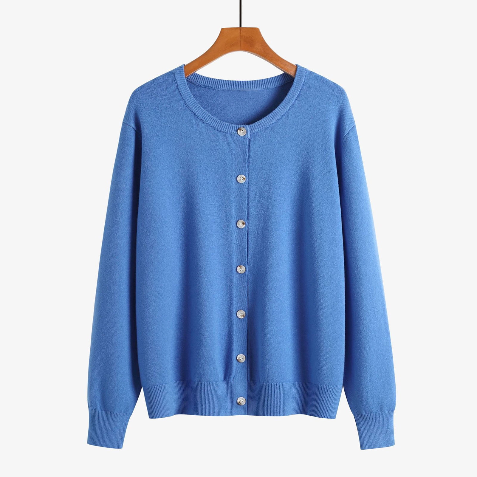 Vetsdori Womens Fall Plus Size Sweaters Button Plus Size Casual Blue ...