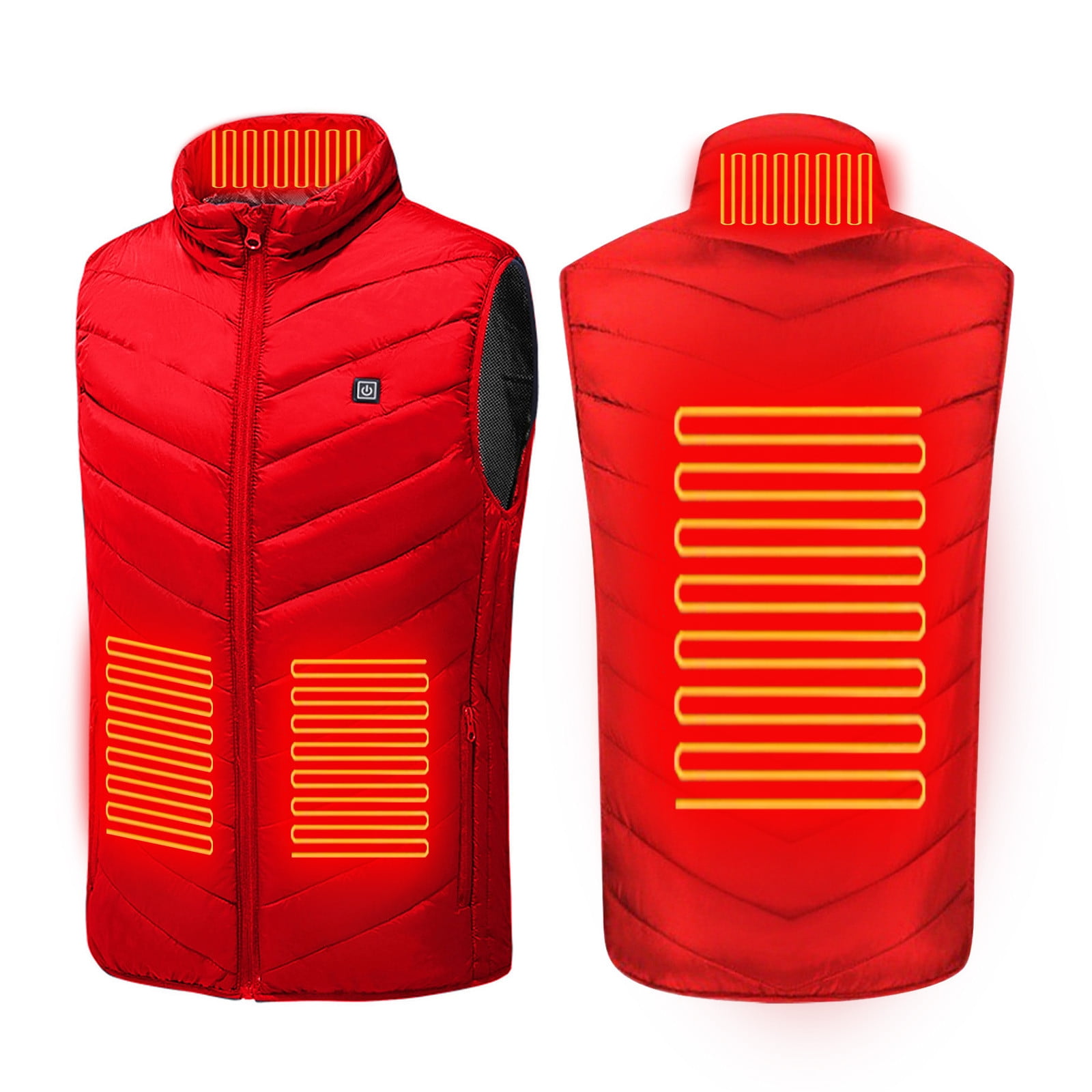 Elvqul Womens Heated Vests Quilted Plus Size Jacket Red Winter ...