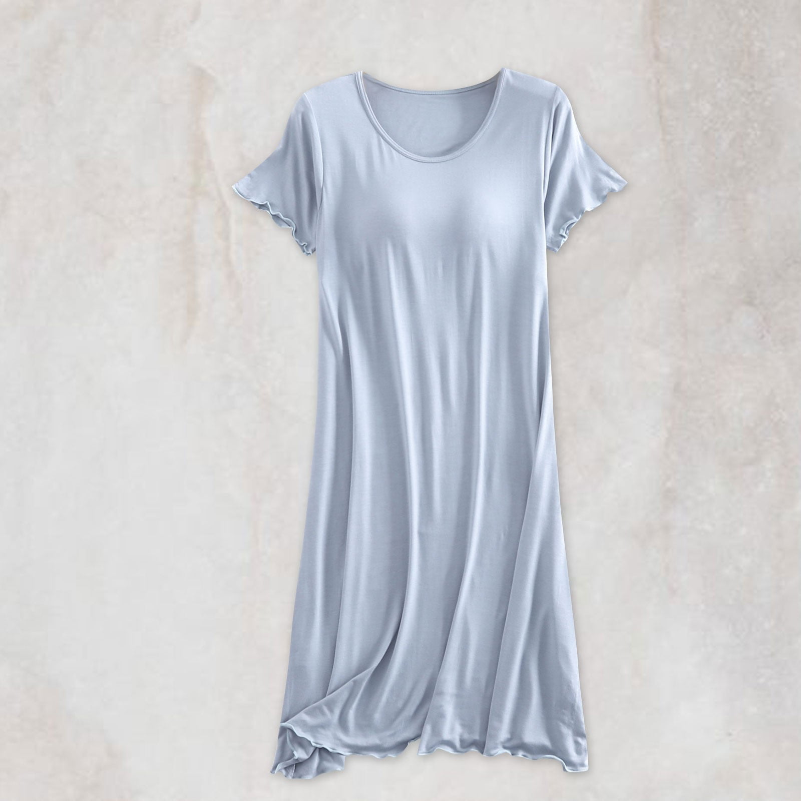 Elvqul Womens Nightgowns Under $5 Cotton Padded Short Sleeve Long Sky ...