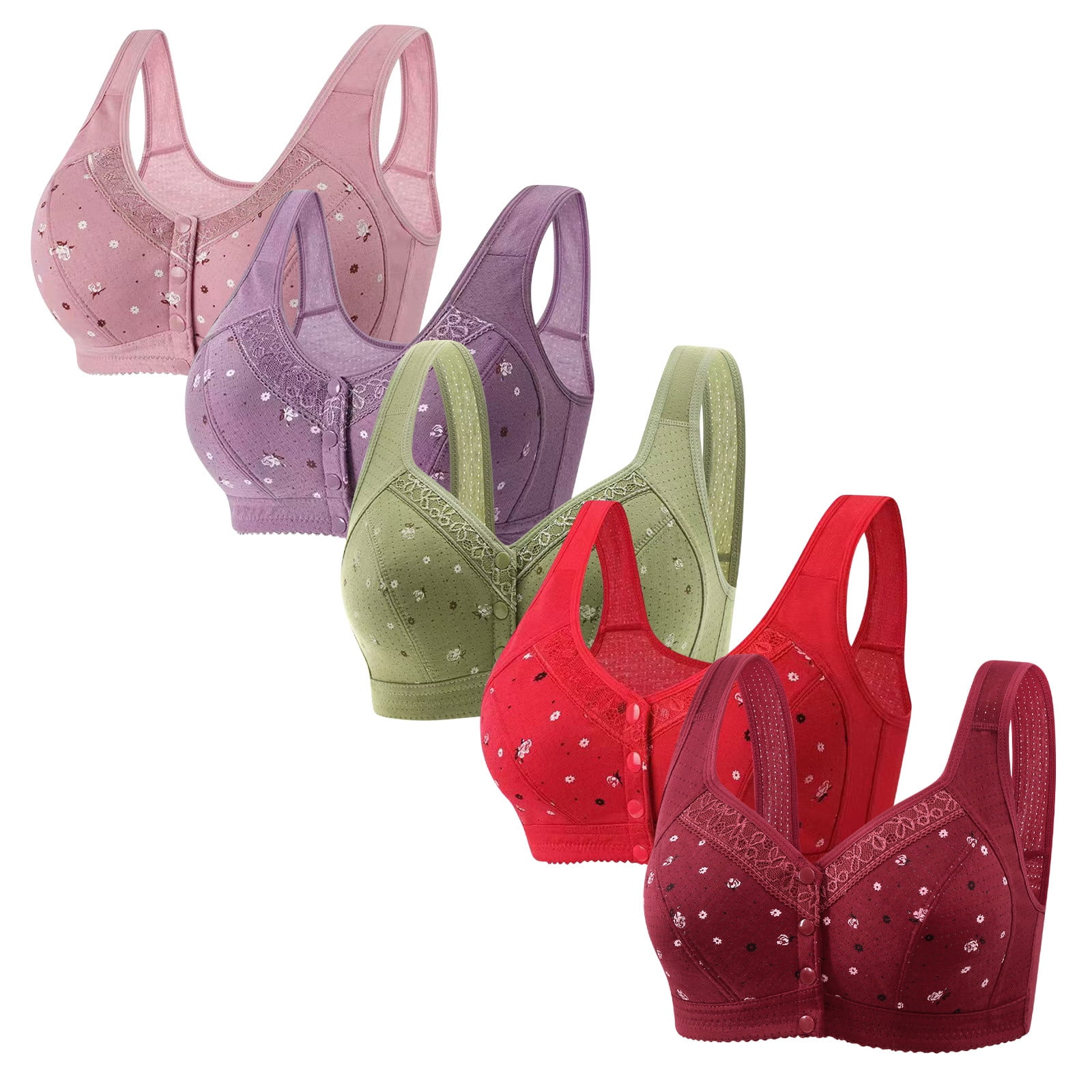 Elvqul Womens Plus Size Bras Push Up Everyday Bra Standard Straps Comfy ...