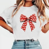 Elvqul Womens Plus Size Shirts Valentines Love Tops Crew Neck Stylish ...