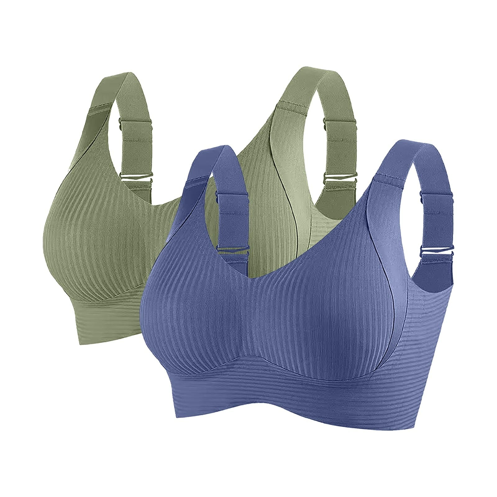 Elvqul Womens Sports Bras Full Coverage Yoga Bra Wireless Seamless ...