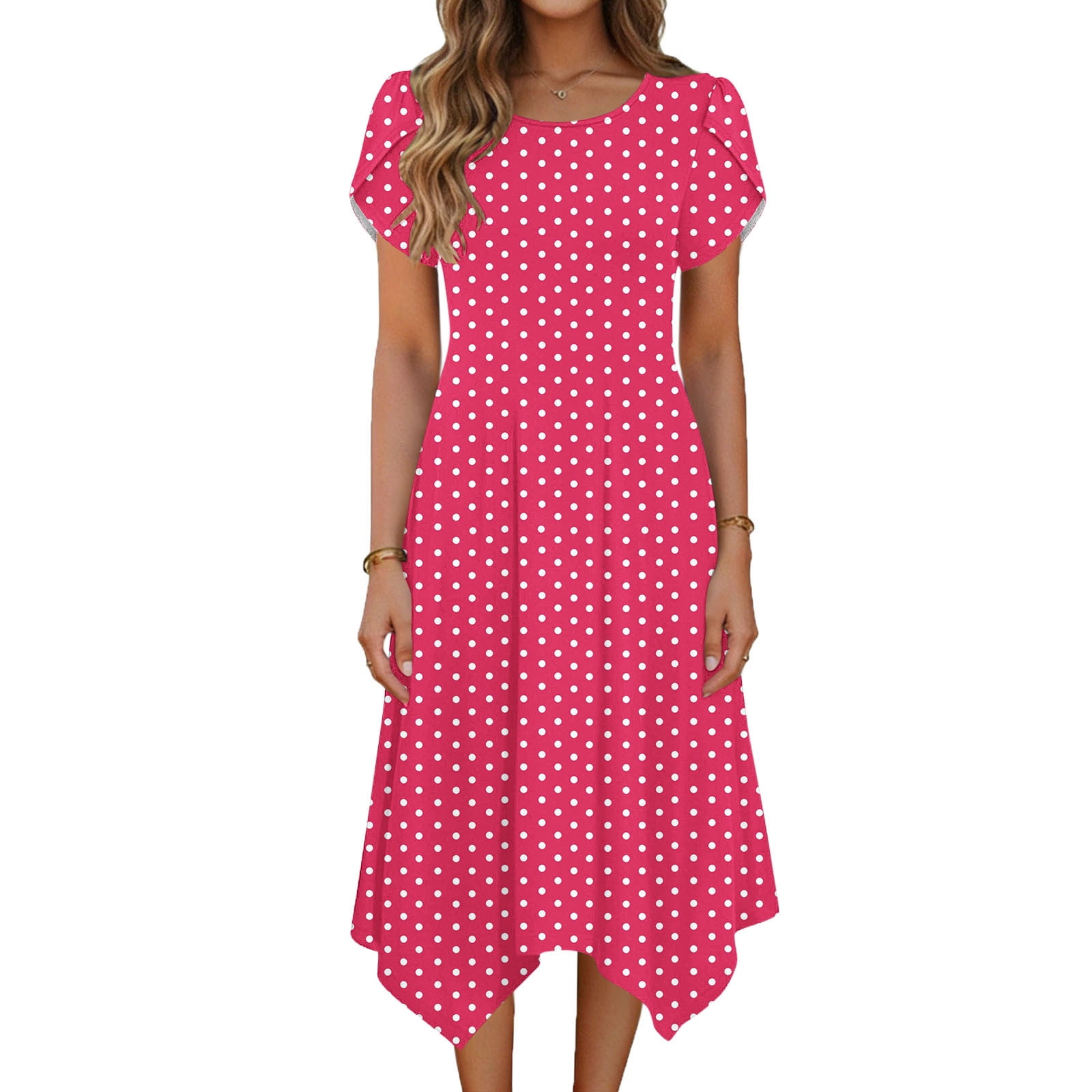 Elvqul Womens Summer Mid-Length Dresses Pullover Sundresses Short ...