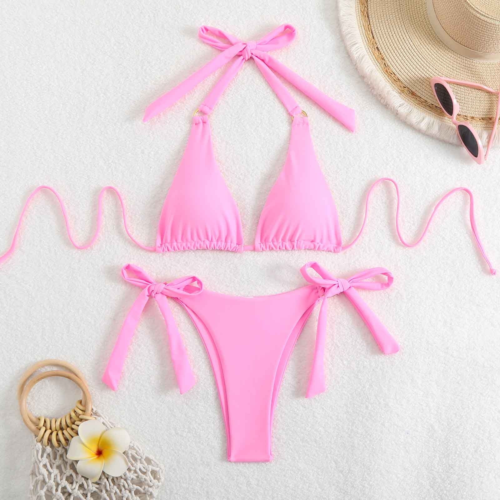 Elvqul Womens Swimsuits Padded Bathing Suits Sexy Two Piece Solid ...