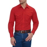 Ely Cattleman Men's Long Sleeve Solid Western Shirt - Walmart.com