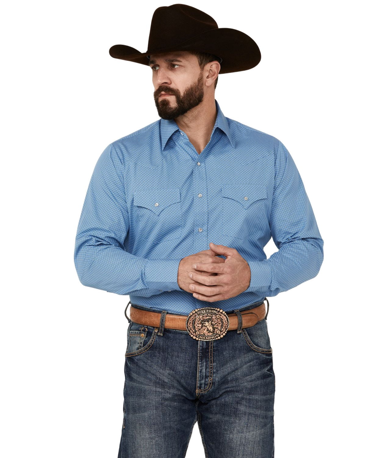 Ely Walker Men's Geo Print Long Sleeve Pearl Snap Western Shirt ...