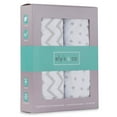 Ely's & Co. 100% Cotton Jersey Knit Bassinet Sheets, Grey Chevron/Dots 2pk - Walmart.com