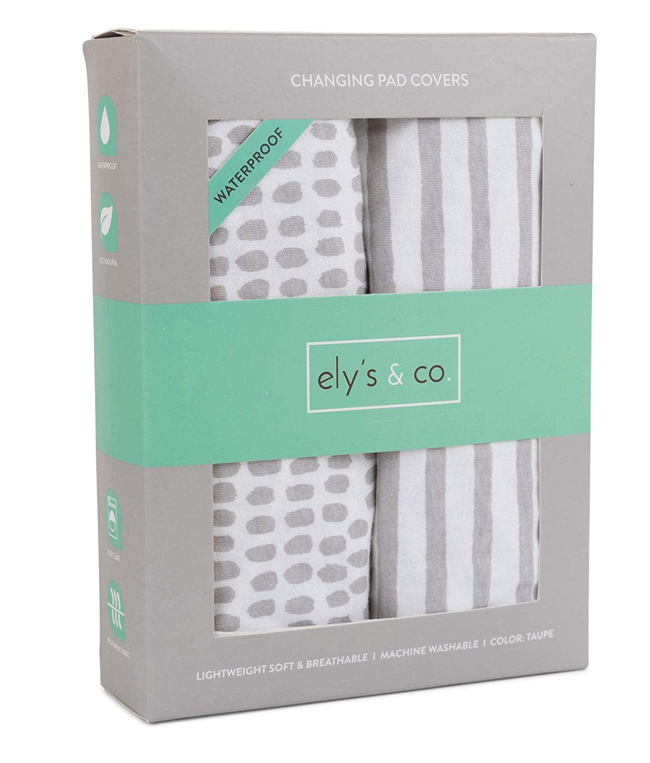 Ely's & Co. Waterproof Babies Nursery Changing Pad Cover Set | Taupe ...