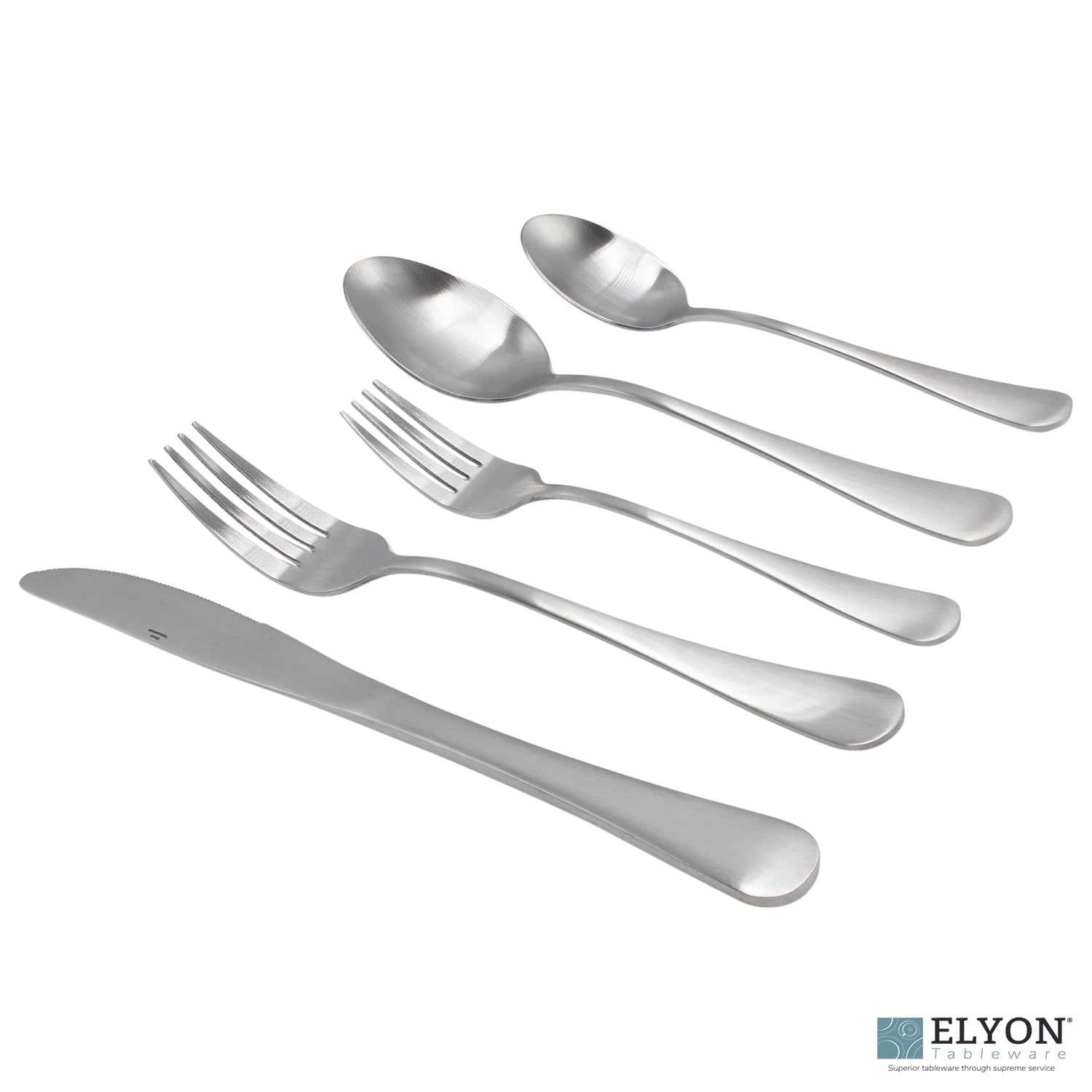 Elyon Tableware® Luly 20-Piece Matte Silver Stainless Steel Flatware ...