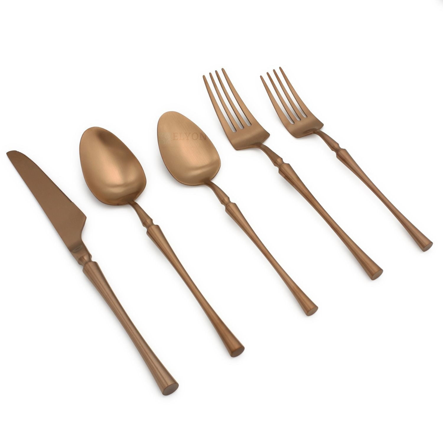 Elyon Tableware Elyon Noelle Matte Colored Stainless Steel Flatware Set ...