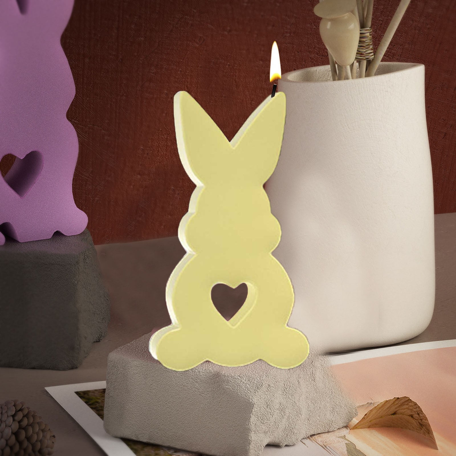 Elysia 1PC Easter Rabbit Silicone Moulds Casting Moulds Rabbits Candle ...