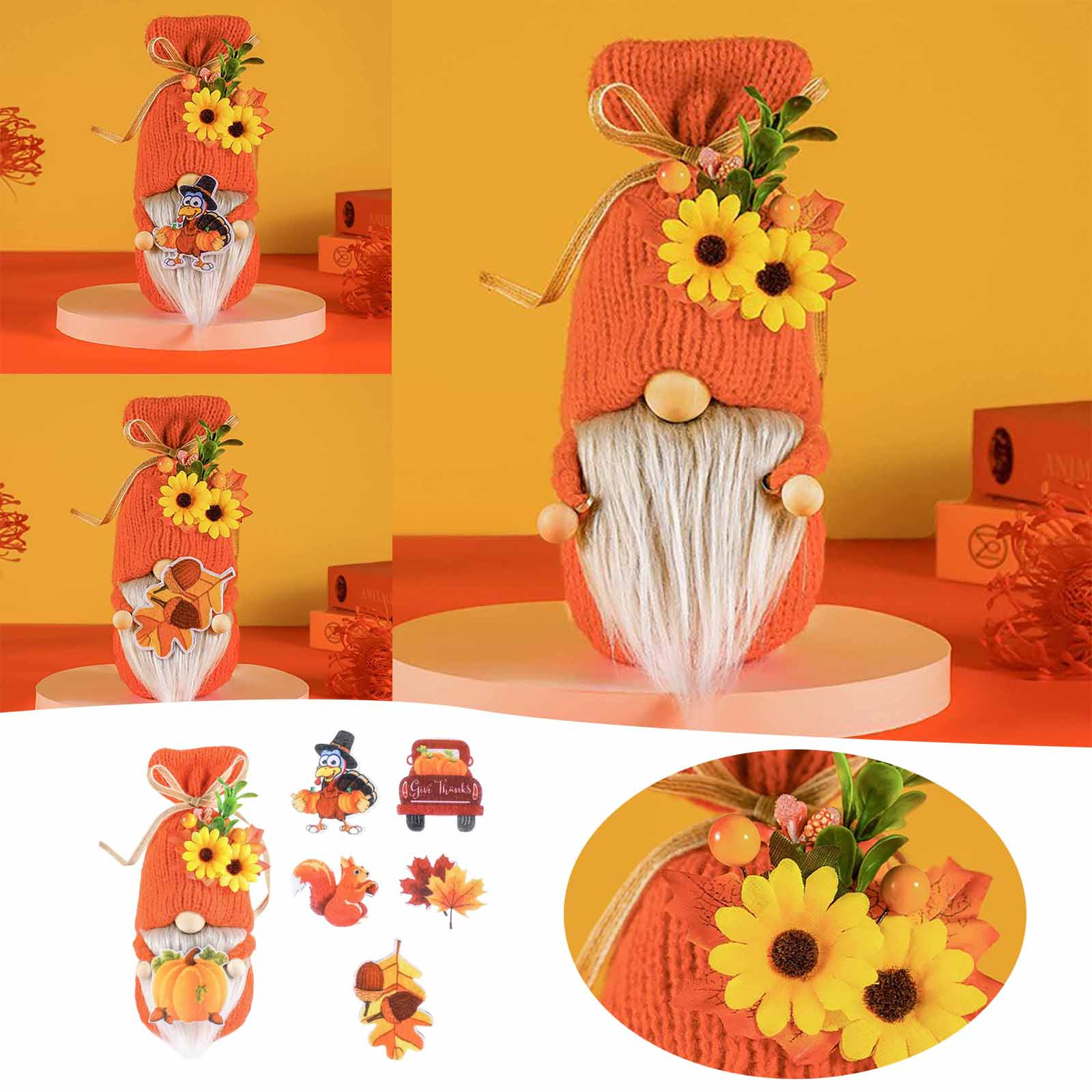 Elysia Autumn Themed DIY Knit Hat & Huggable Pumpkin Embracing Reindeer ...