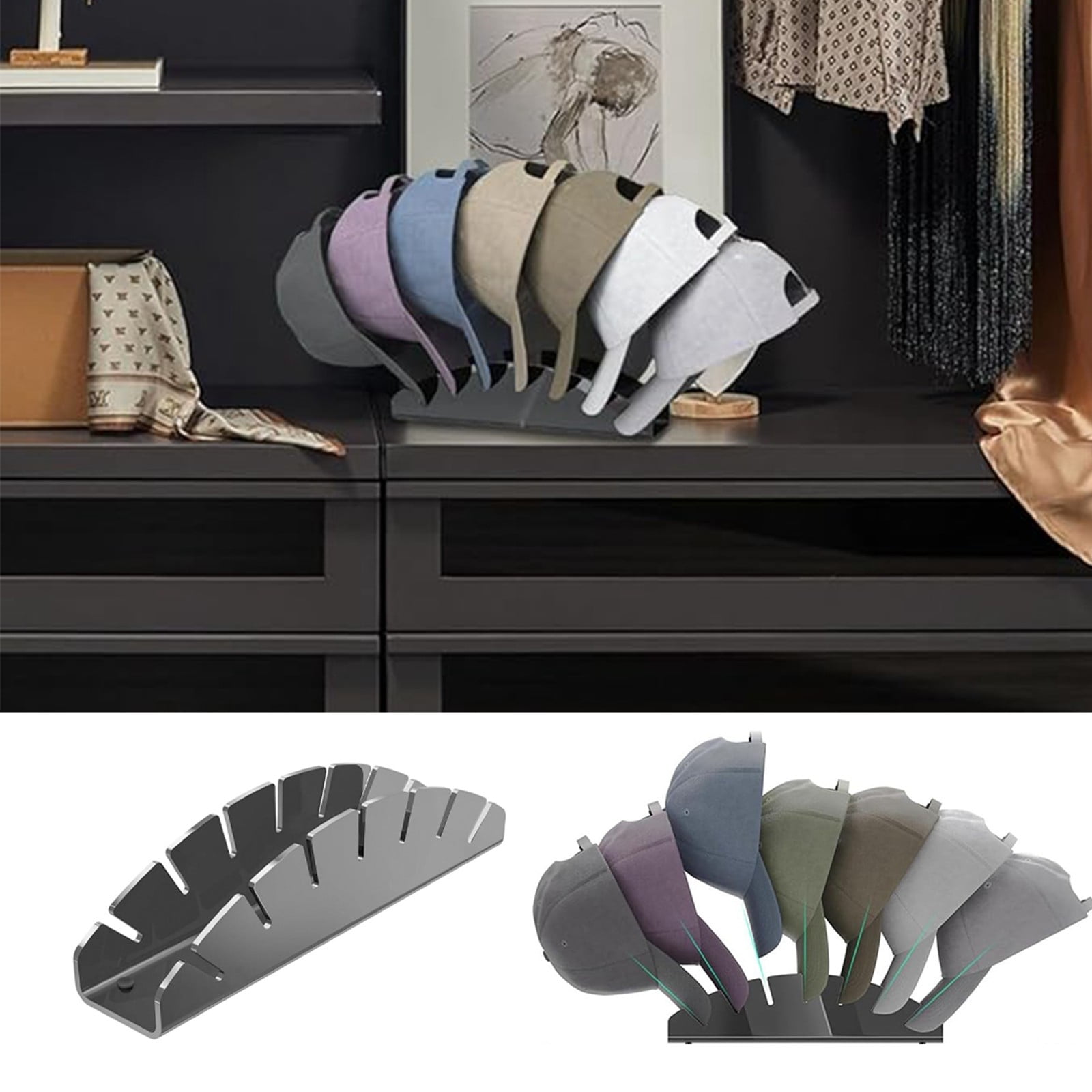 Elysia Baseball Hat Rack Acrylic Hat Holder Easy Hat Organizer Hat ...