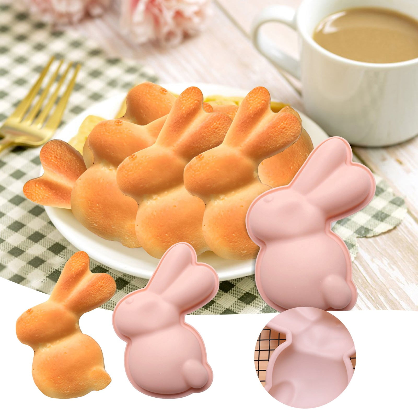 Elysia Cartoon Silicone Cake Bunny Baking 6 Inch Rabbit Baking Tray ...