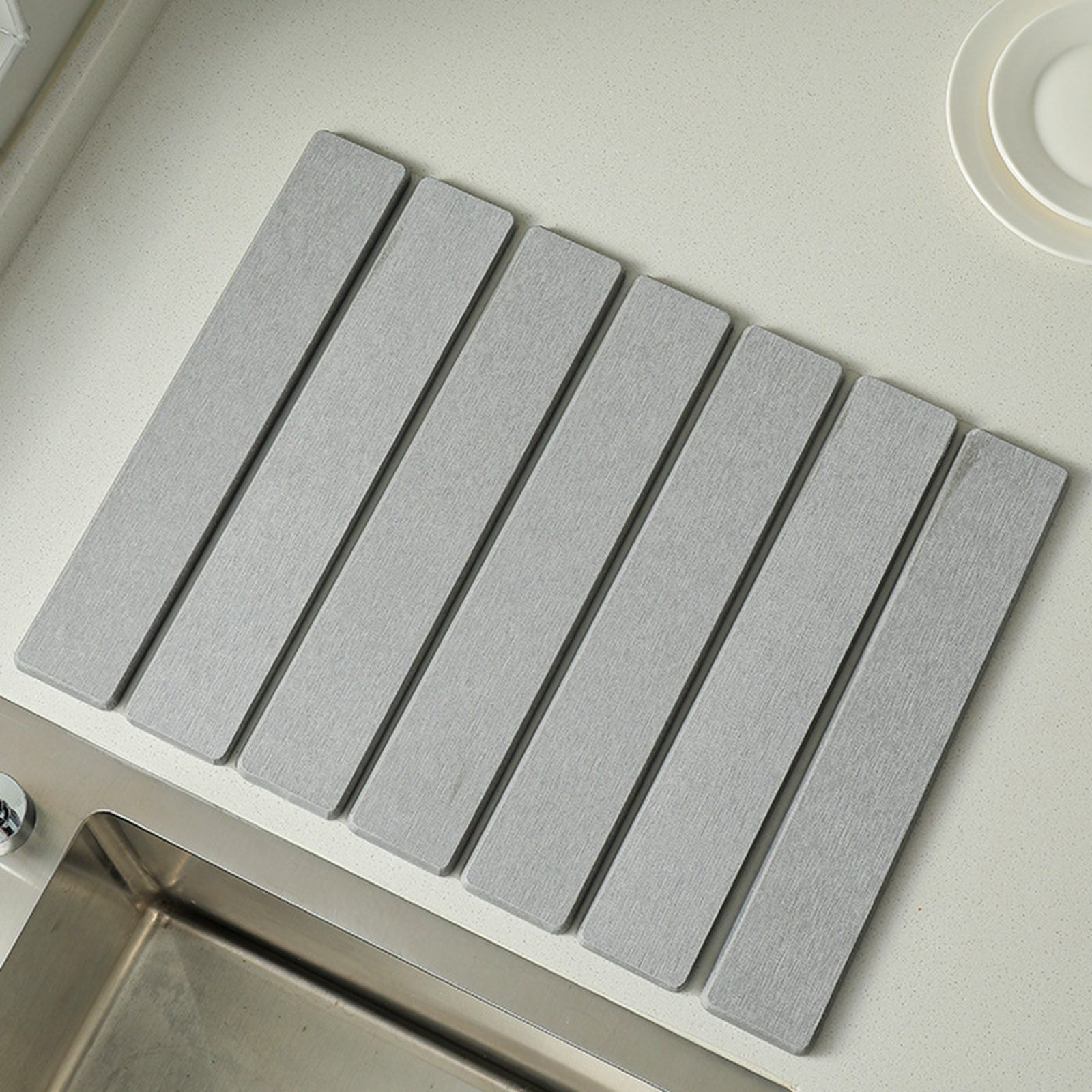 Elysia Diatomaceous Earth Tableware Drying Mat Foldable Dish Drain Mat ...