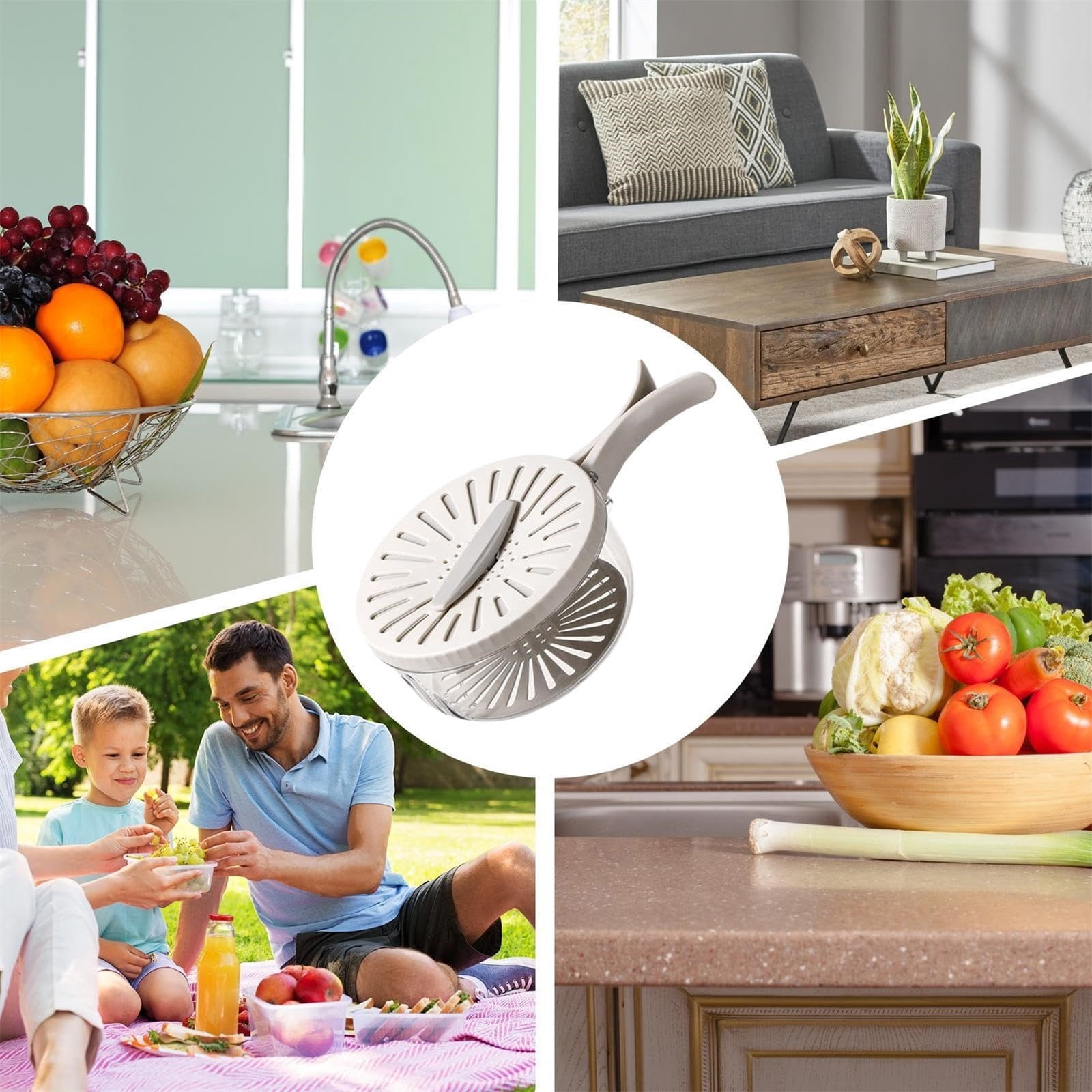 Elysia Drainer Fruit Holder Fruit Wash Bowl With Strainer Collapsible ...