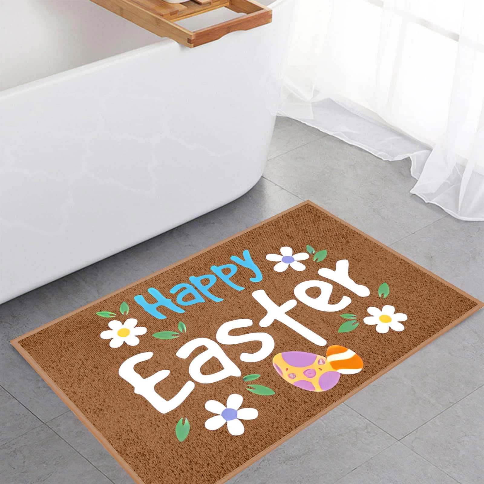 Elysia Easter Welcome Doormat Fun Monogram Living Room Kitchen Floor ...
